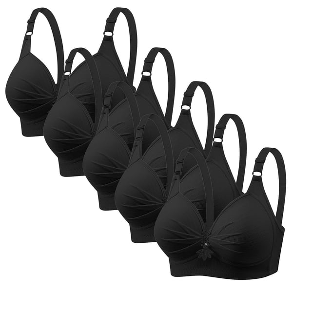 Diufon 5 Pack Wireless Comfortable Bra for Women Everyday Adjustable ...