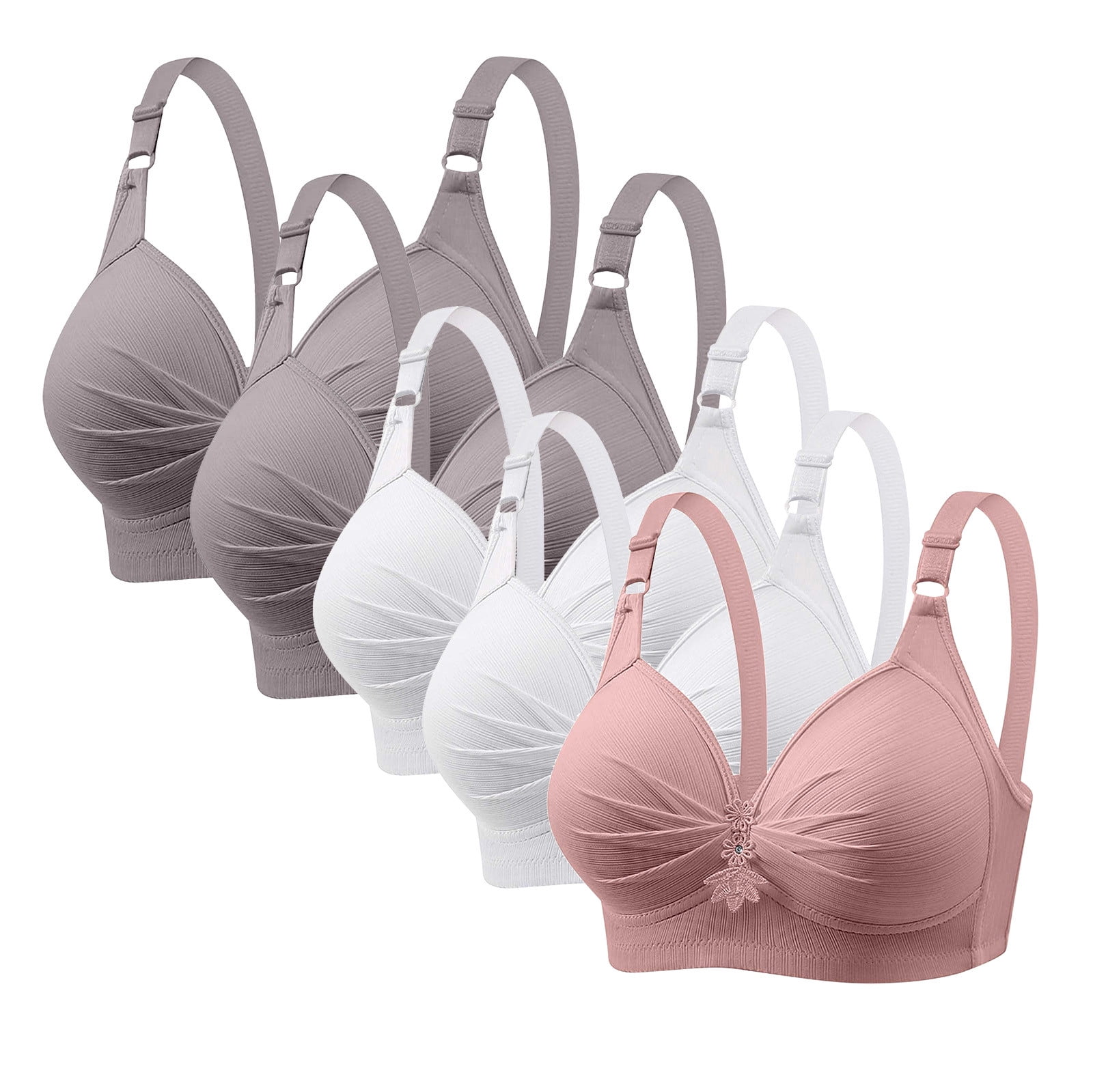 Diufon 5 Pack Wireless Comfortable Bra for Women Everyday Adjustable ...