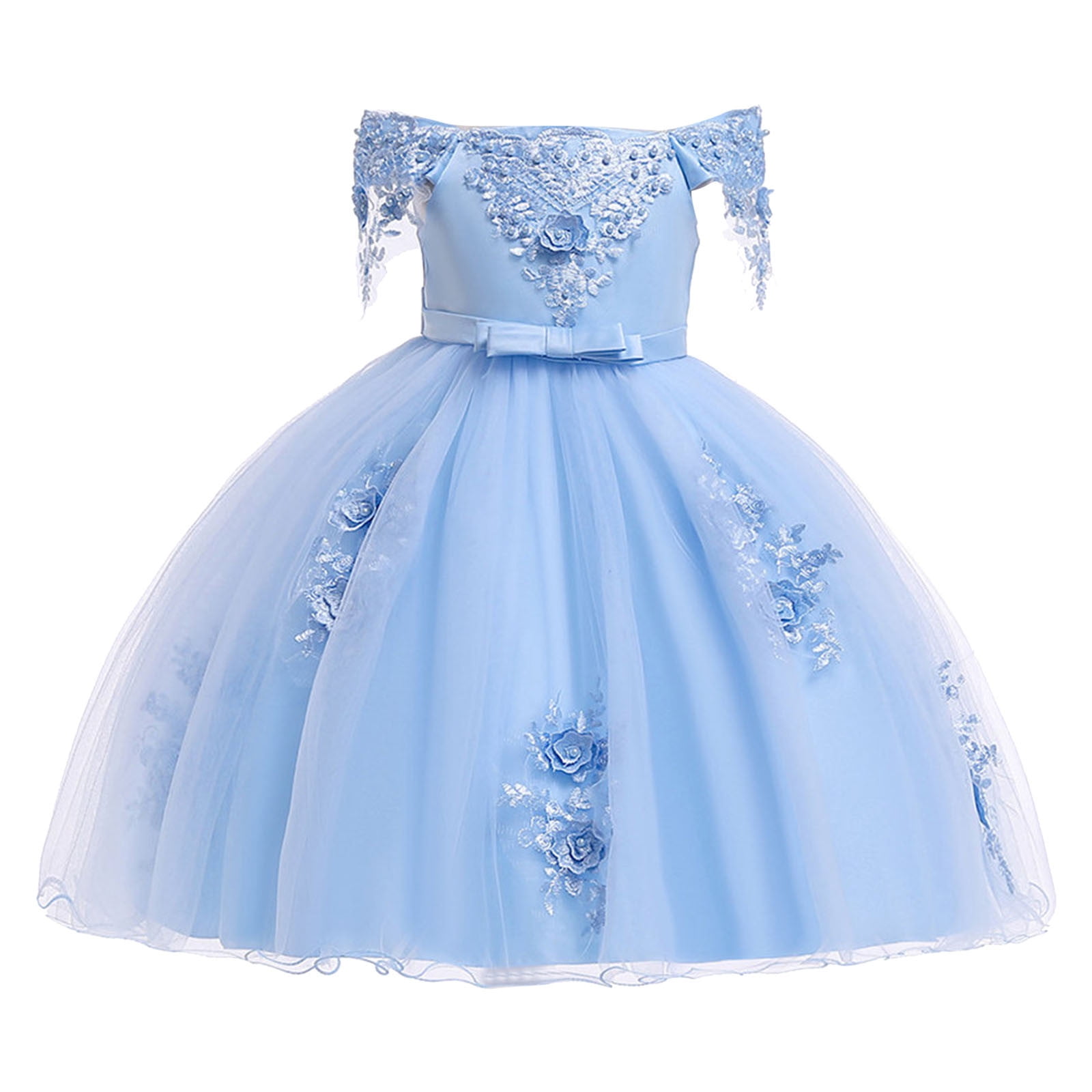 Diufon Child Toddler Kids Girls Princess Dress Bow Ruffle Puffy Romper ...