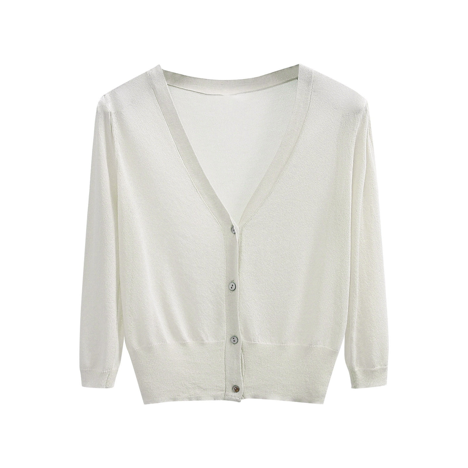 Diufon Fall Thin Cardigan for Women Solid Color Lightweight Long Sleeve ...