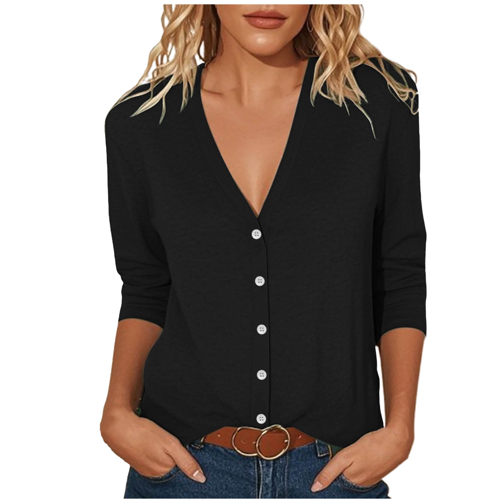 Diufon Fall Thin Cardigan for Women Solid Color Lightweight Long Sleeve ...