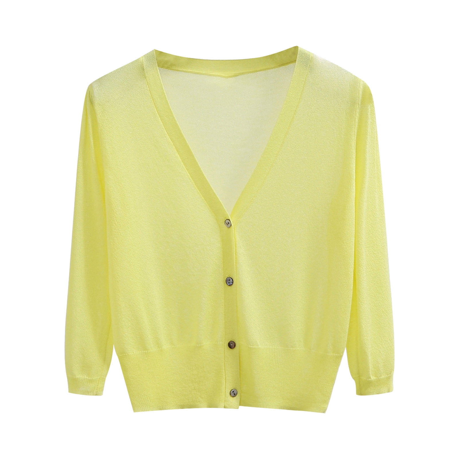 Diufon Fall Thin Cardigan for Women Solid Color Lightweight Long Sleeve ...