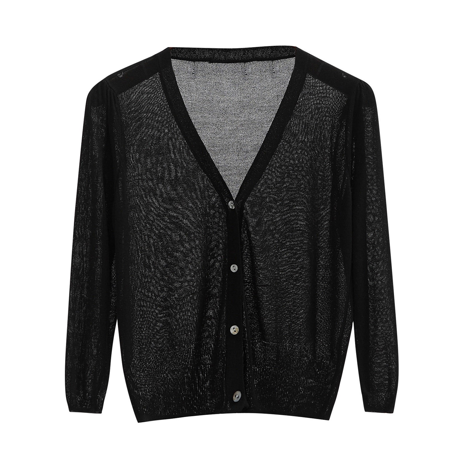 Diufon Fall Thin Cardigan for Women Solid Color Lightweight Long Sleeve ...