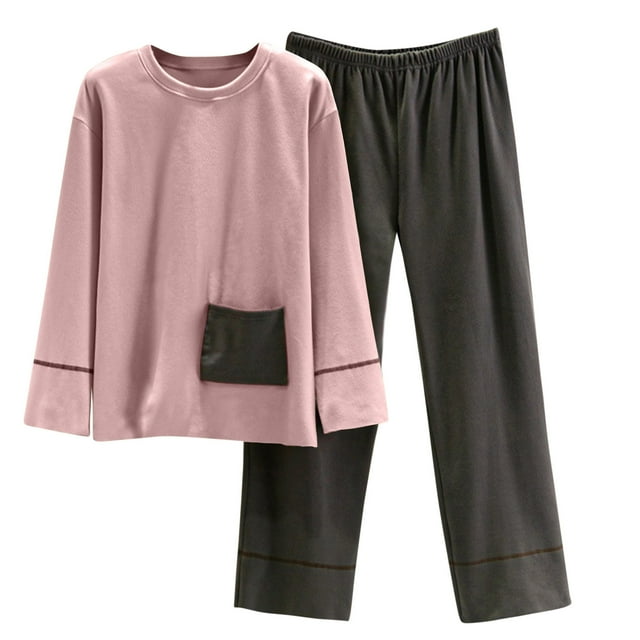 Diufon Fall Winter Pajama Suits for Women Comfy Long Sleeve Tops with ...