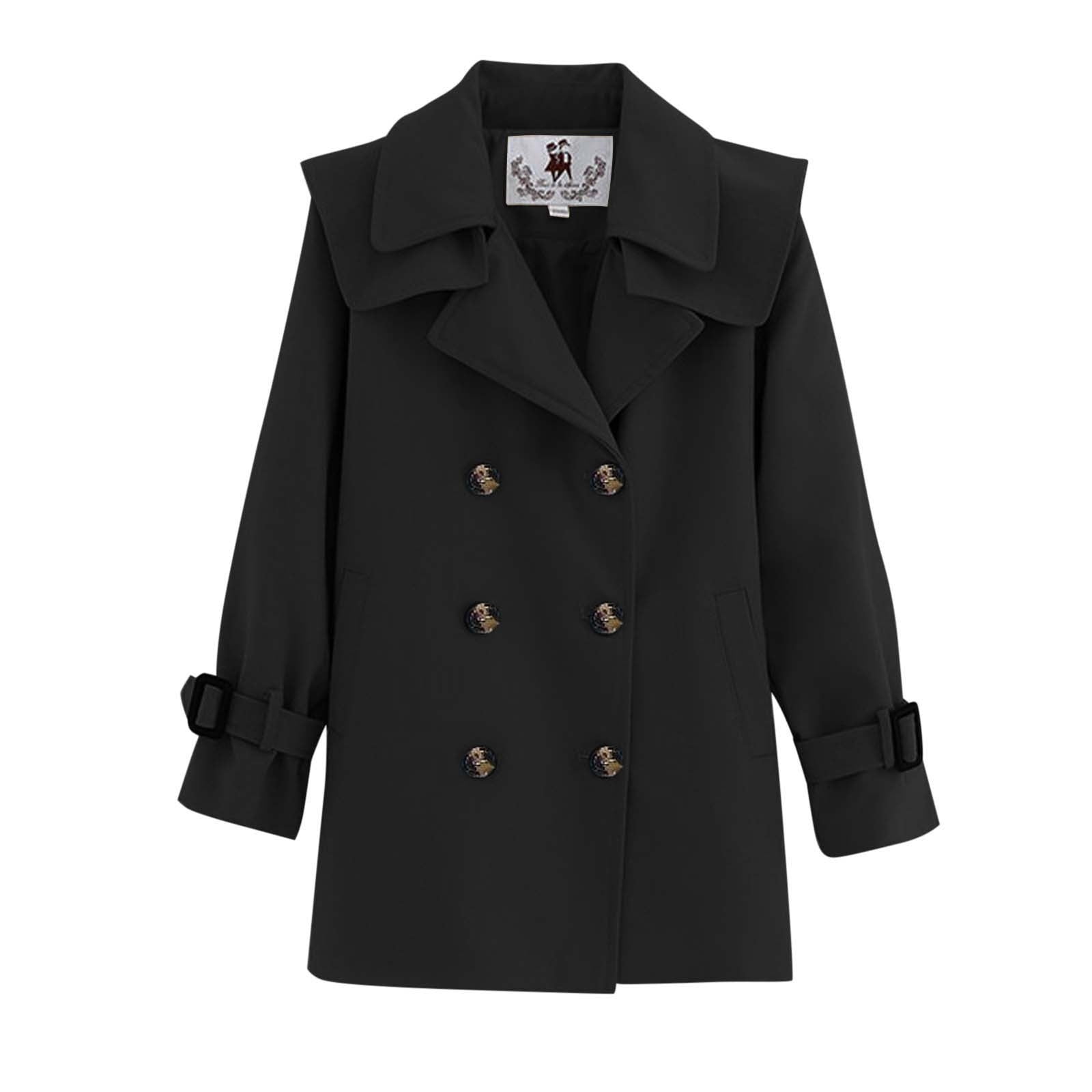 Diufon Girl's Trench Coat Double Breasted Windproof Suit Lapel Jacket ...