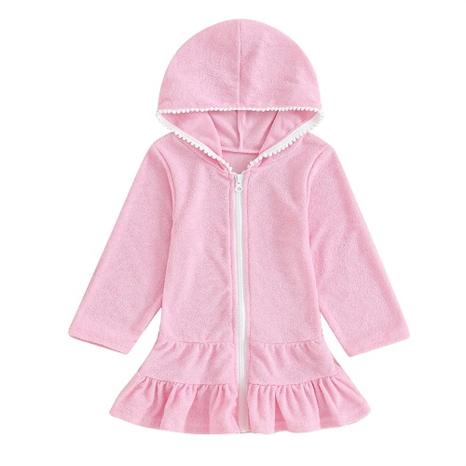 Diufon Girls Long Sleeve Swimsuit Summer Beach Hooded Zipper Swimwear ...