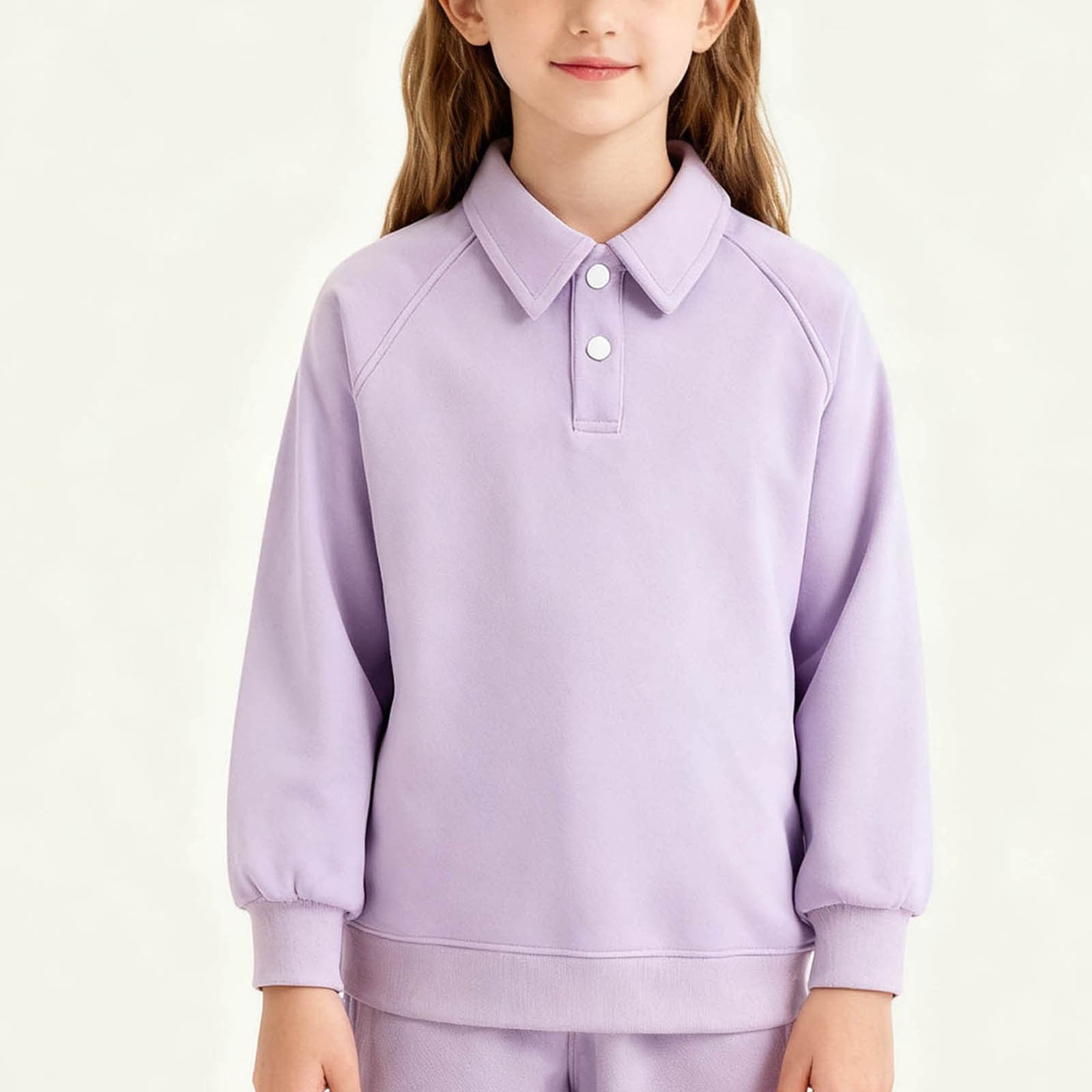 Diufon Girls School Uniform Shirts Kids Long Sleeve Button Lapel Tops ...