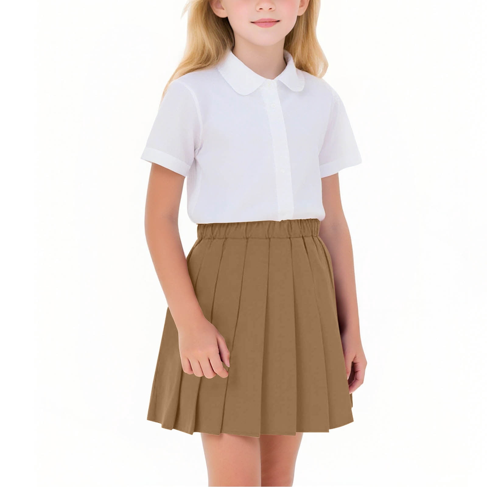 Diufon Girls Uniform Skirts Kids High Waist A-line Pleated Skorts Girls ...