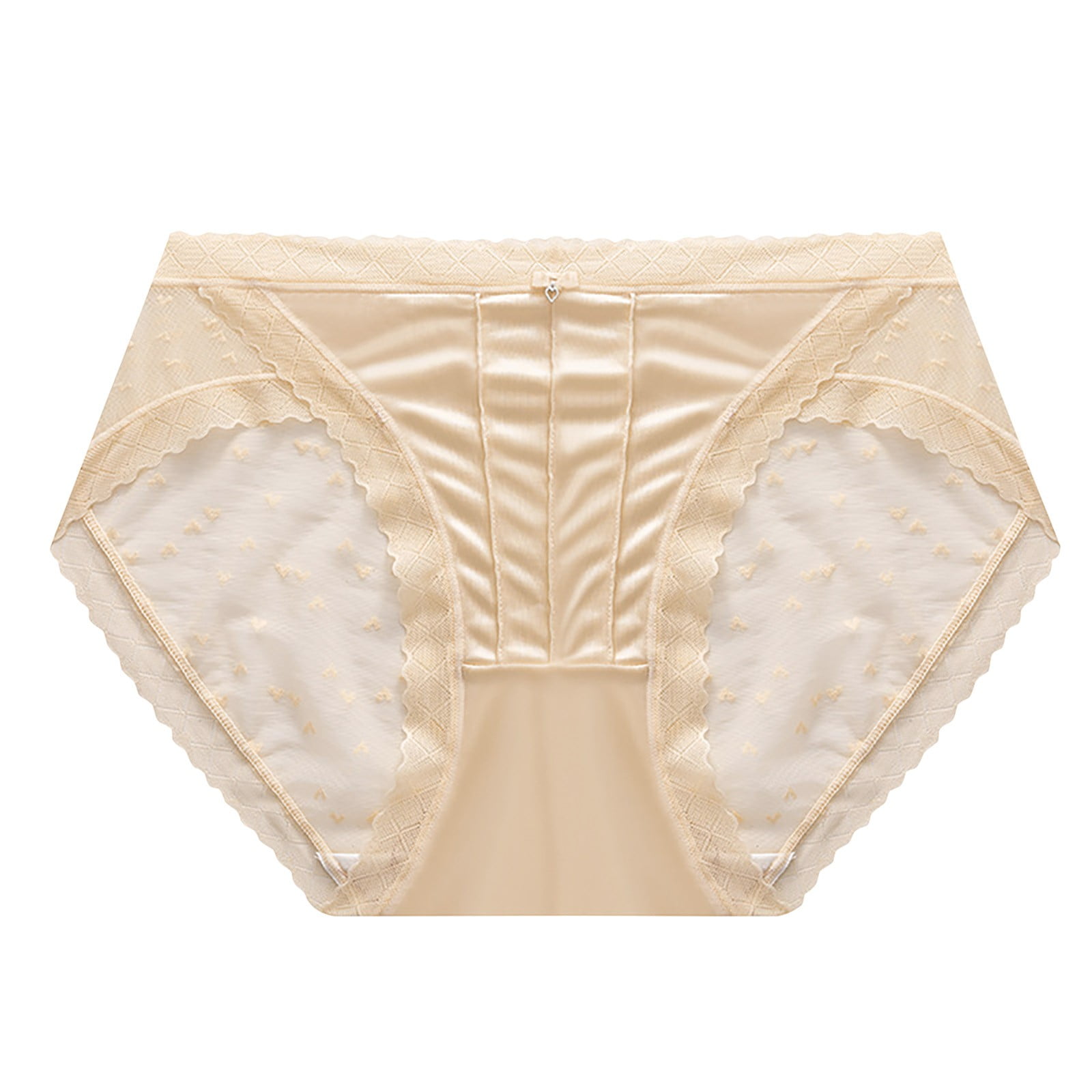 Diufon Lace Briefs for Women Satin Patchwork Panties See-Through Solid ...