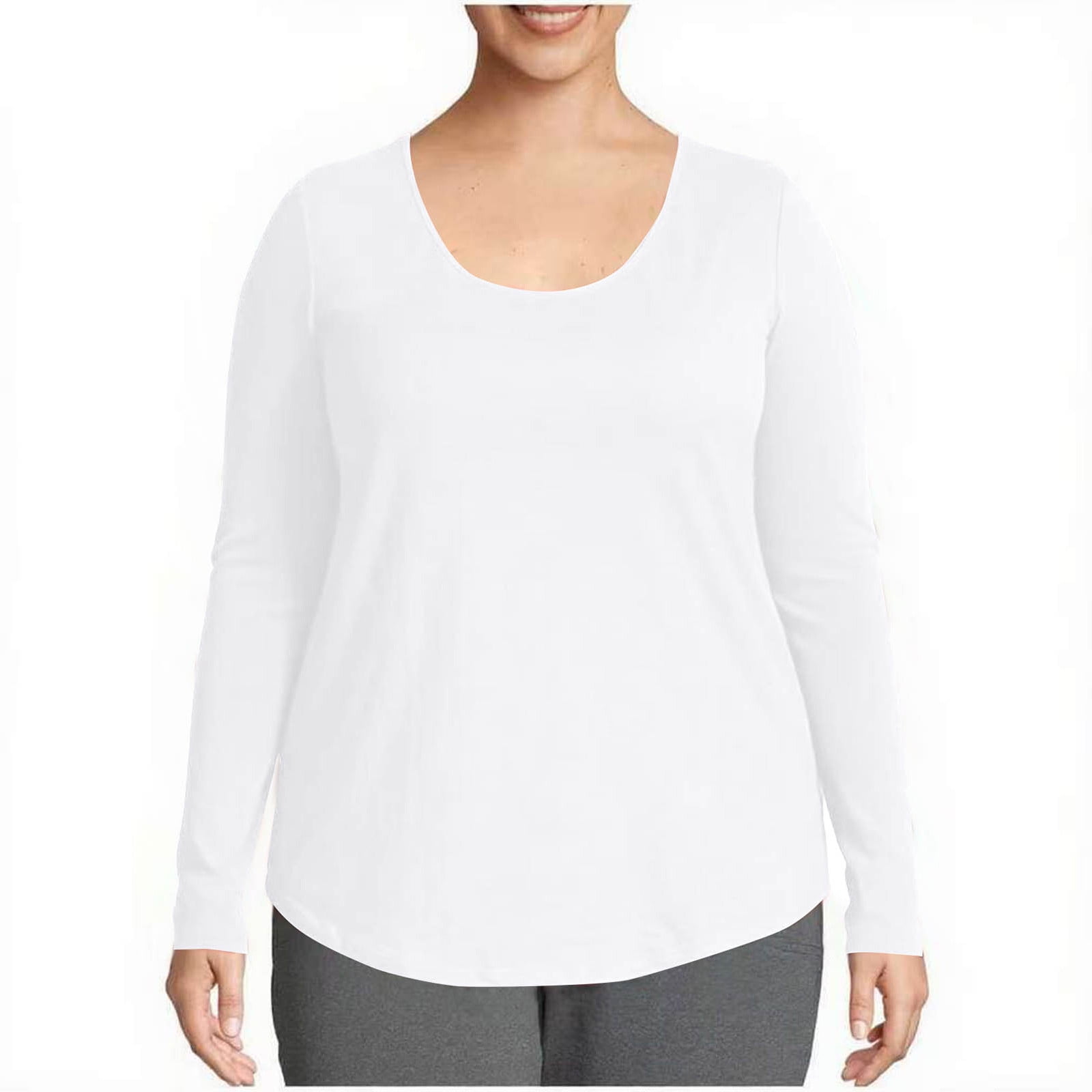 Diufon Long Sleeve Tops for Women Plus Size Fall Winter Basic Pullover ...