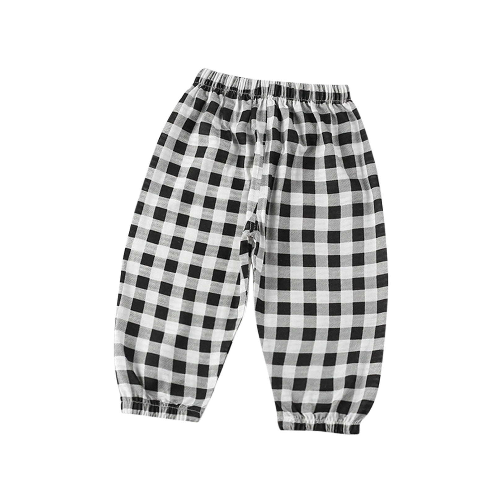Diufon Lounge Pants for Kids Trendy Plaid Printed Pants Summer Casual ...