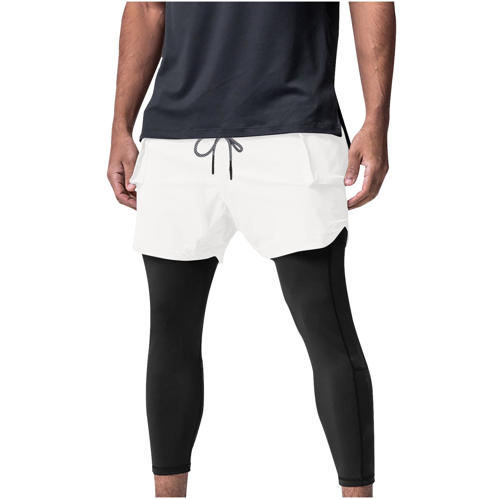 Diufon Men's 2 in 1 Athletic Pants Quick Dry Running Jogger Workout ...