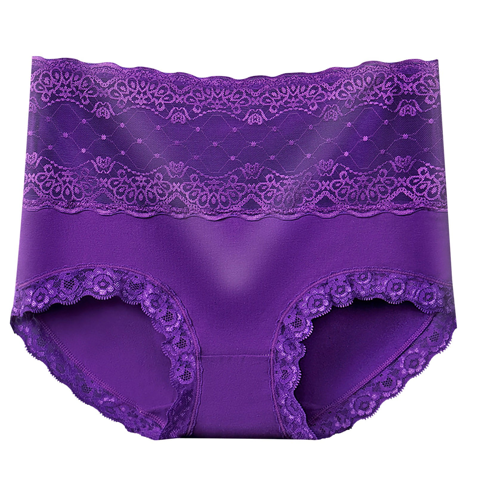 Diufon Oversized Underwear for Women High Waisted Lace Briefs Solid ...