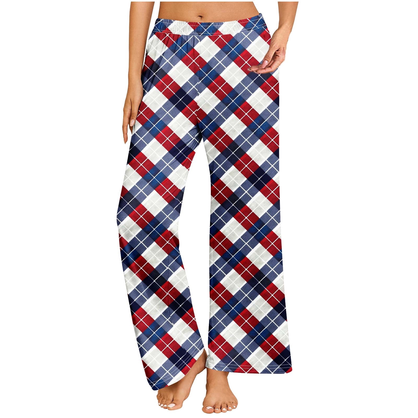 Diufon Pajama Pants for Women Soft Cotton Wide Leg Loose Long Sleep ...