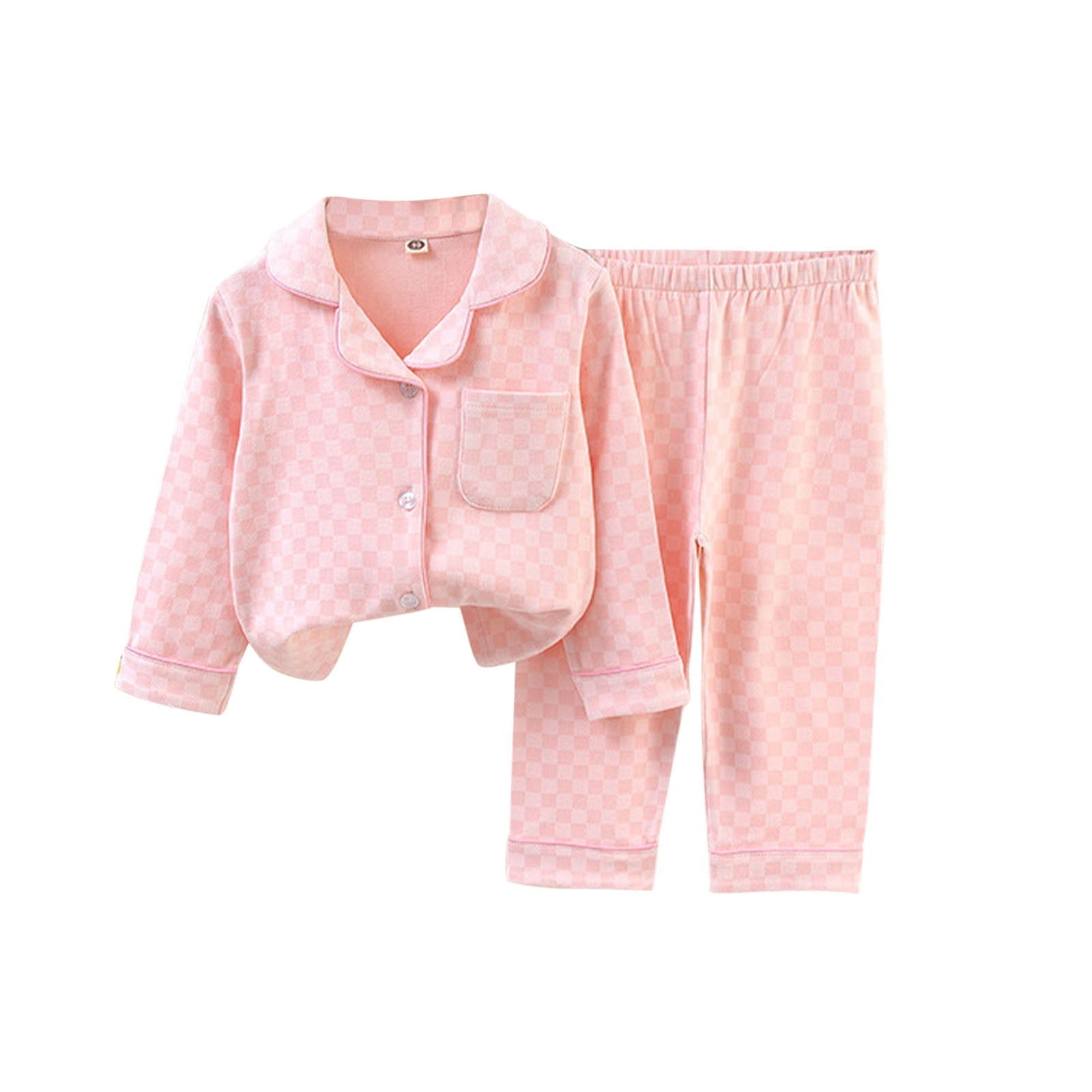 Diufon Pajamas for Kids Cotton Soft Long Sleeve Lapel Button Down ...