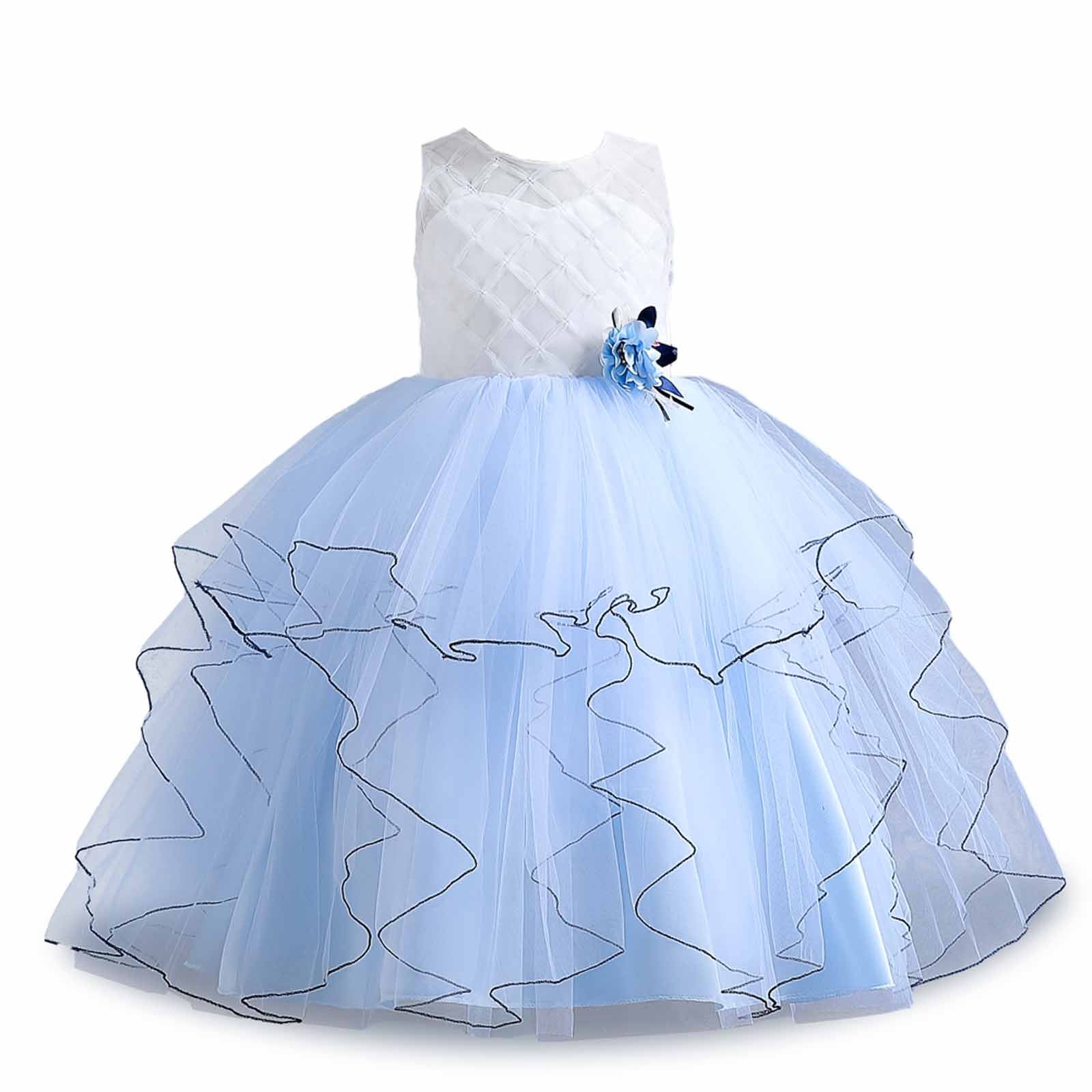 Diufon Puffy Princess Dress for 5-14 Years Girl Lace Mesh Layered ...