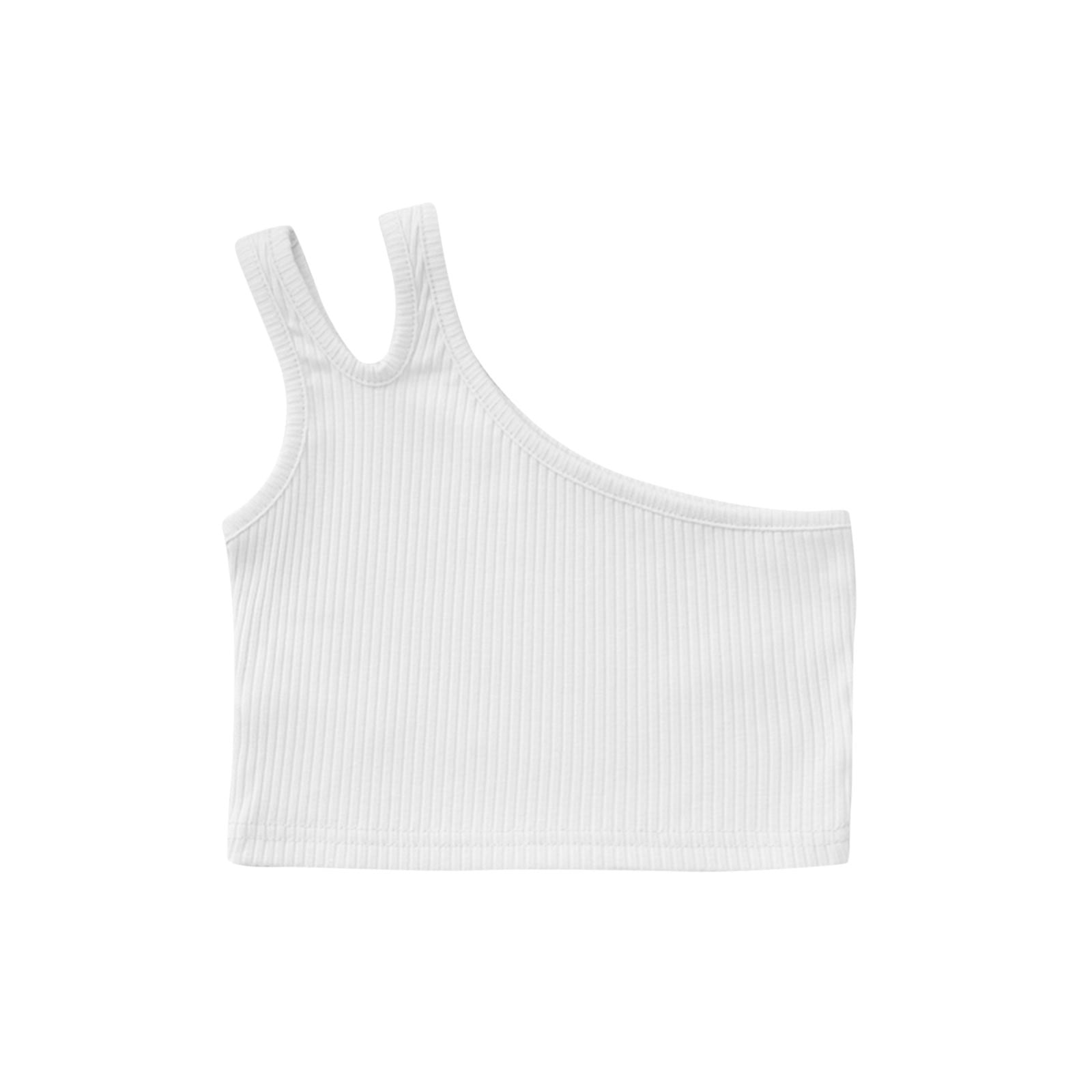 Diufon Summer Baby Girls Tops One Shoulder Sleeveless Double Straps ...