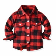 VERUGU Baby Jacket Kids Toddler Flannel Shirt Jacket Plaid Long Sleeve Shacket Baby Boys Girls ...