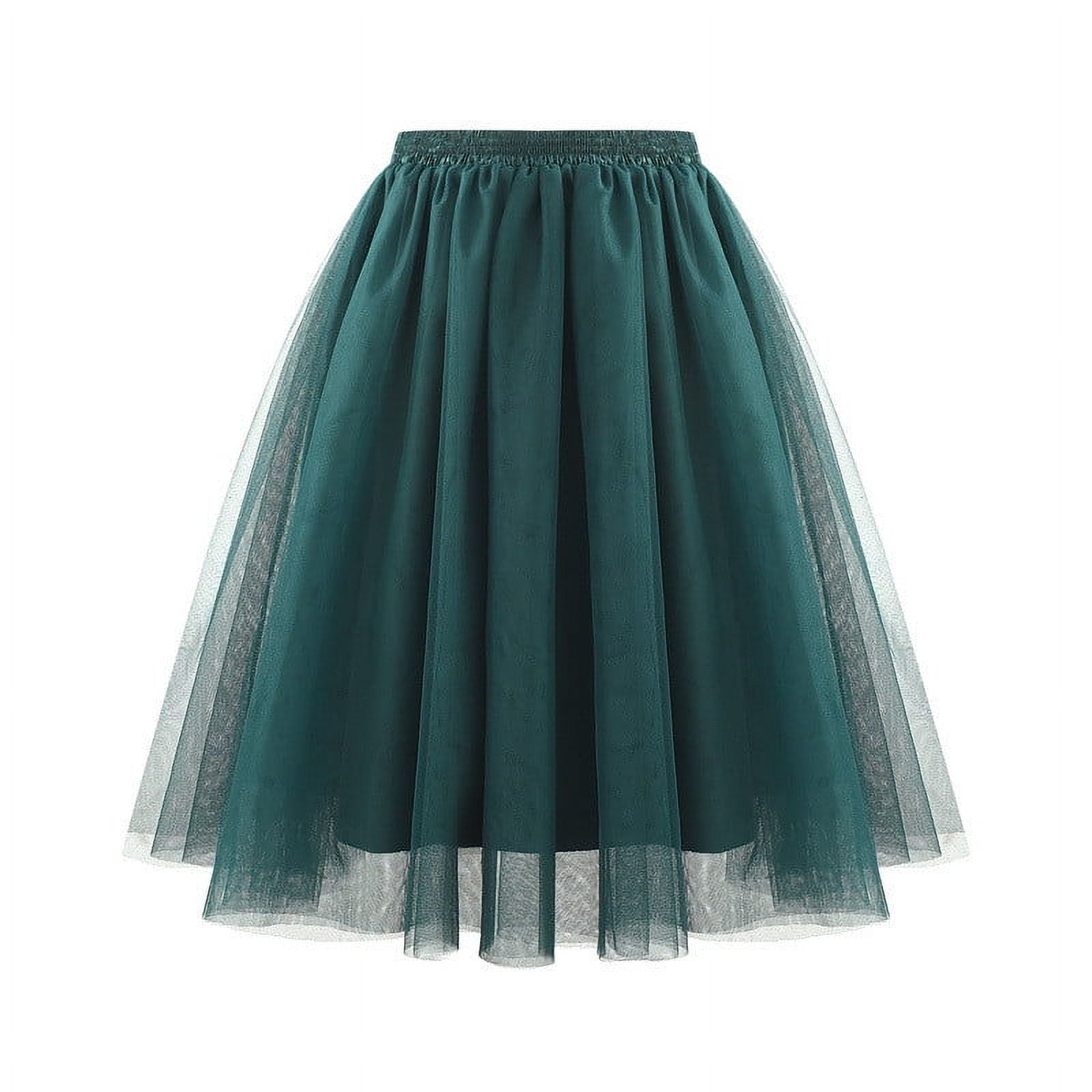 Diufon Tulle Skirts for Women Layered High Elastic Waist A-line Skirt ...