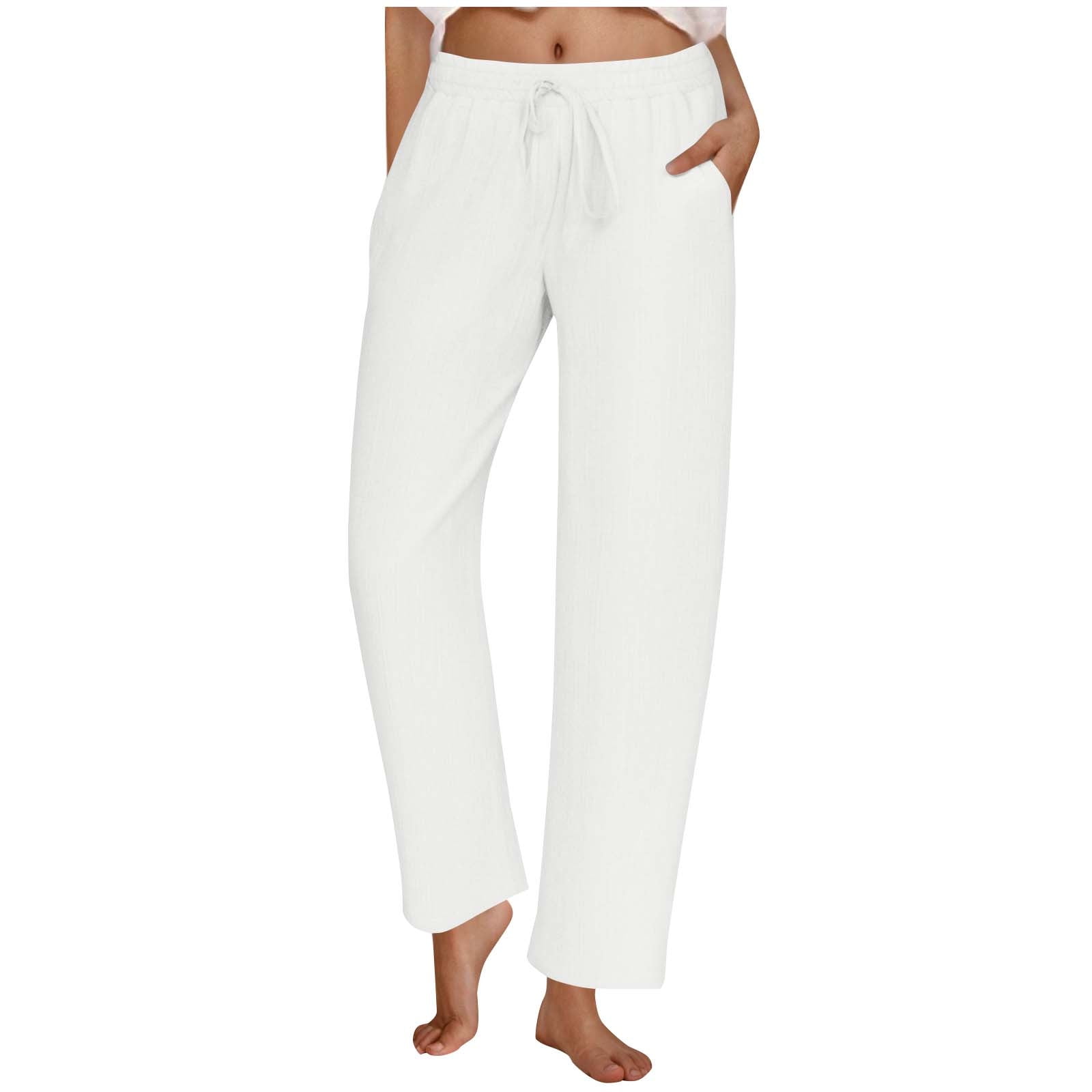 Diufon Wide Leg Pants Woman Summer Casual Flowy Elastic Waisted Loose ...