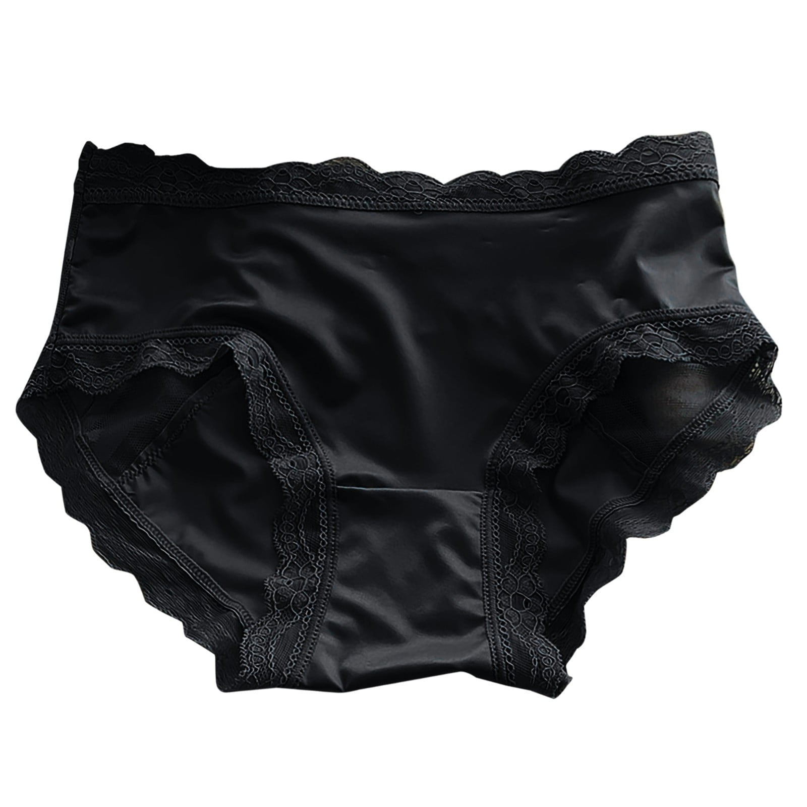 Diufon Women's Lace Underwear Satin Patchwork Briefs No Show Mid Rise ...