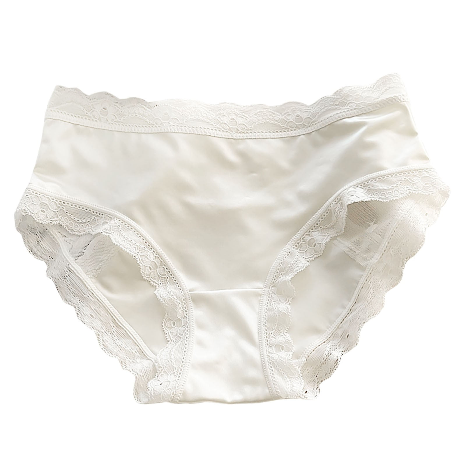 Diufon Women's Lace Underwear Satin Patchwork Briefs No Show Mid Rise ...