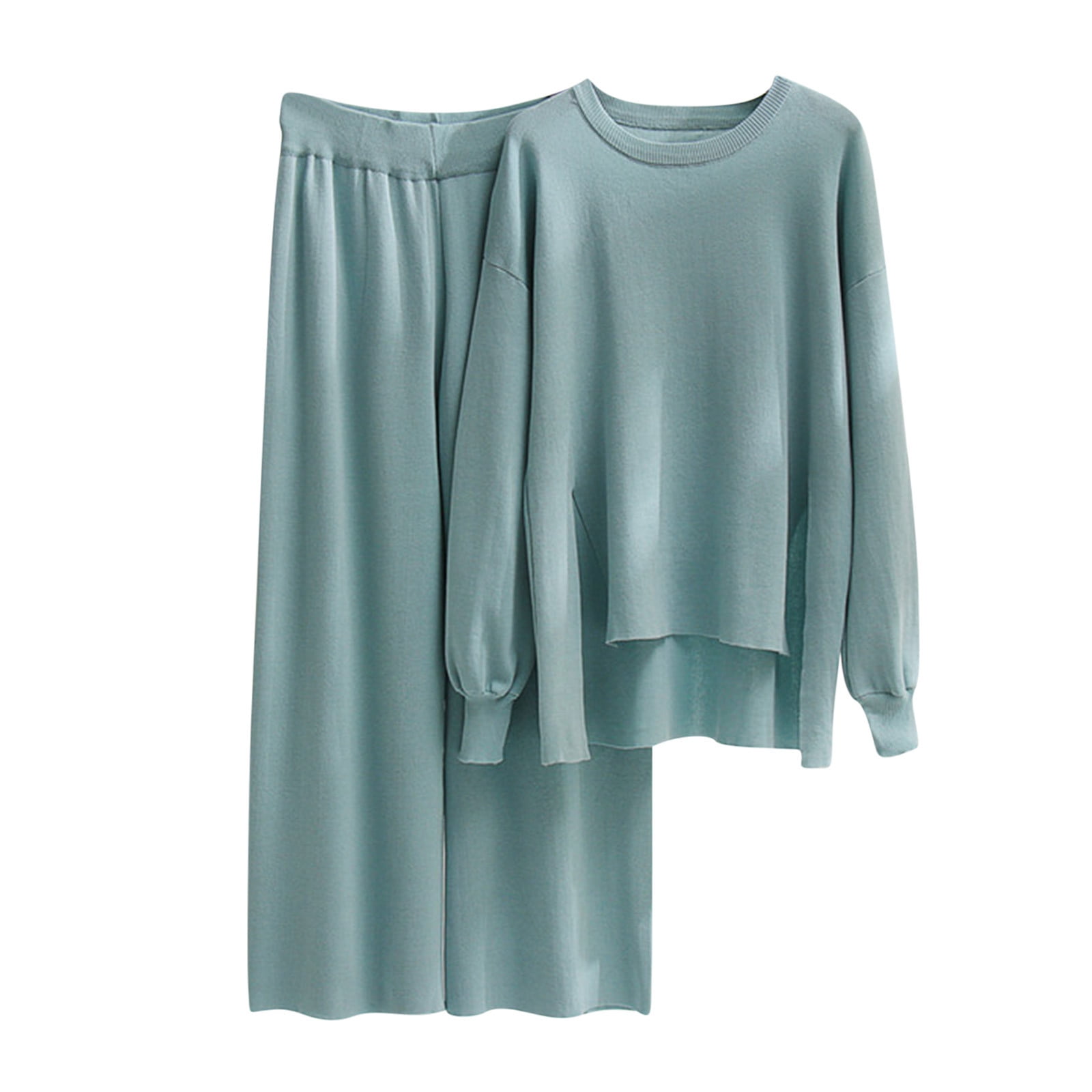 Diufon Women's Two Piece Outfits Lounge Matching Sets Pullover Wide Leg ...