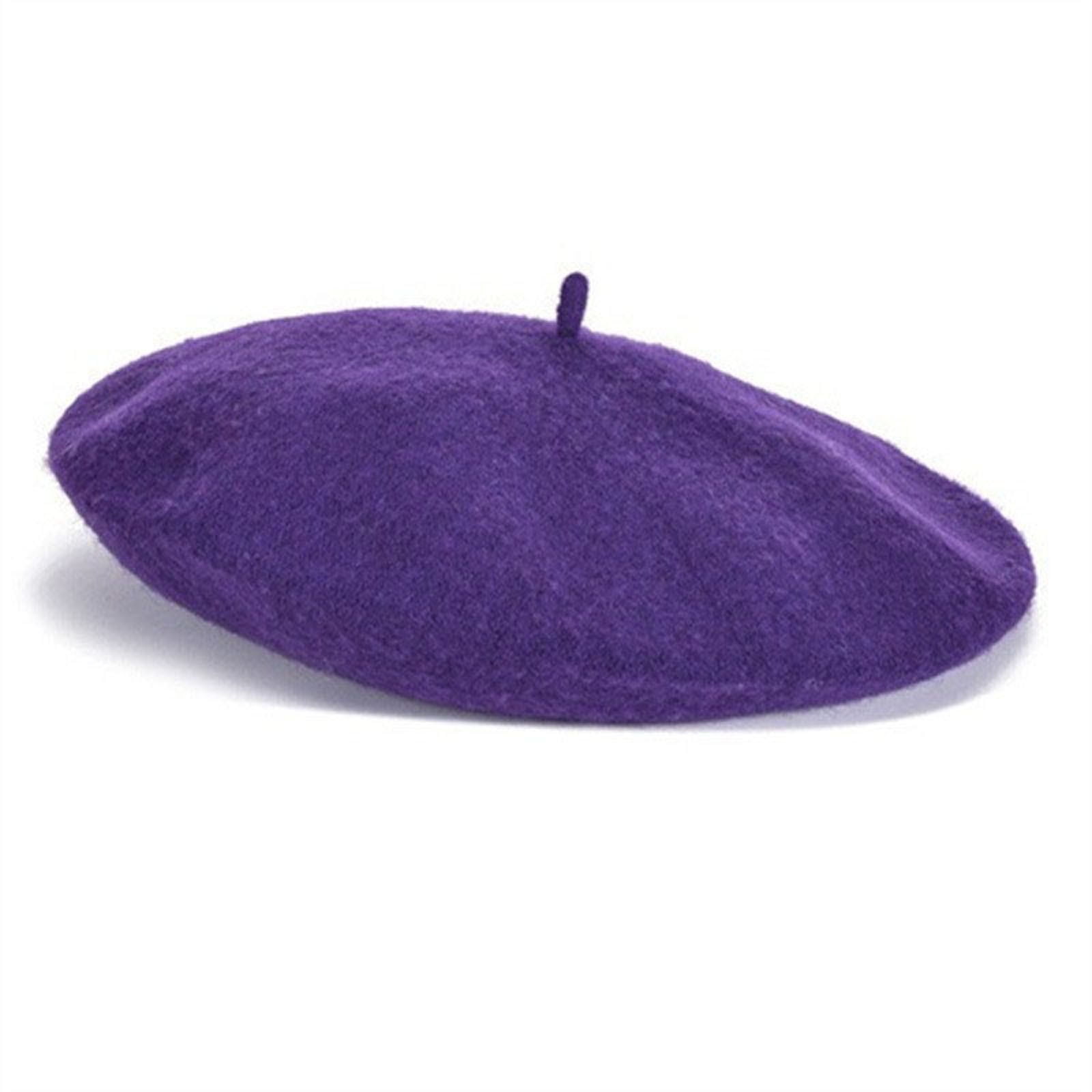 Diufon Women's Winter Beret Hats Fleece Warm Solid Color Trendy ...