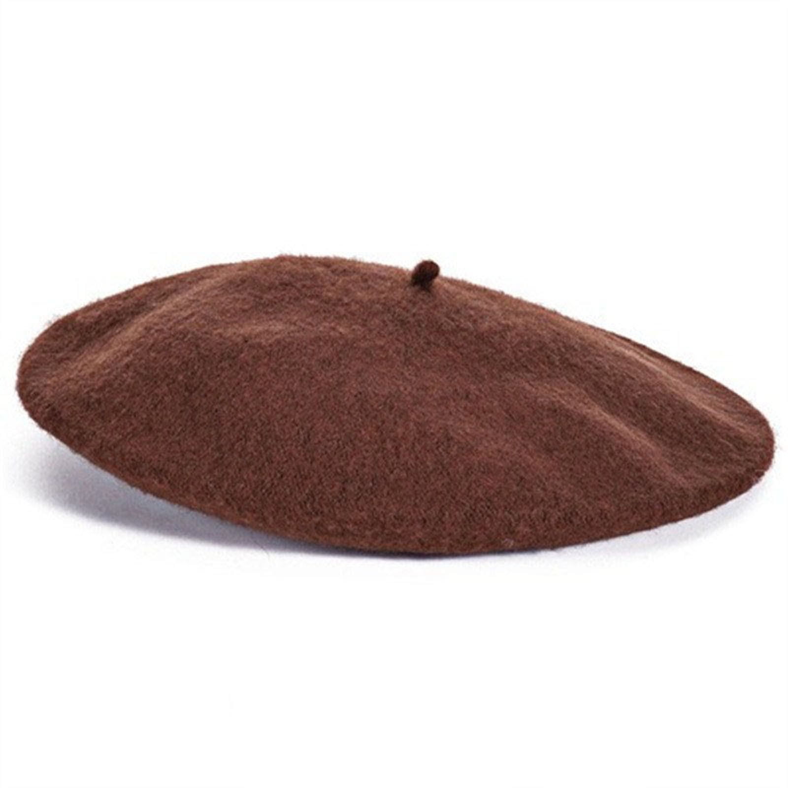 Diufon Women's Winter Beret Hats Fleece Warm Solid Color Trendy ...