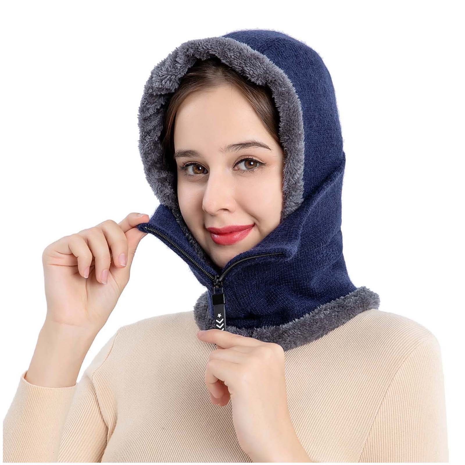 Diufon Women's Winter Warm Hats Ear Flaps Fleece Lined Beanie Caps ...