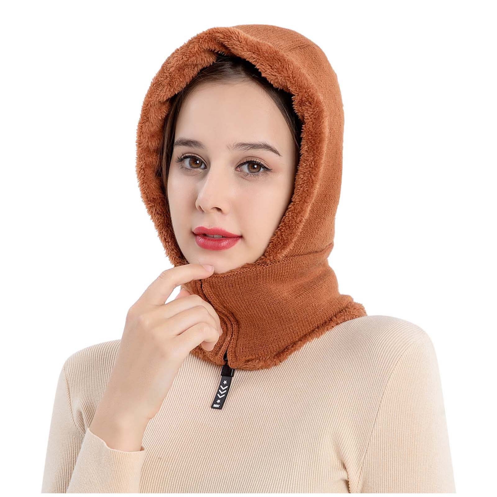 Diufon Women's Winter Warm Hats Ear Flaps Fleece Lined Beanie Caps ...