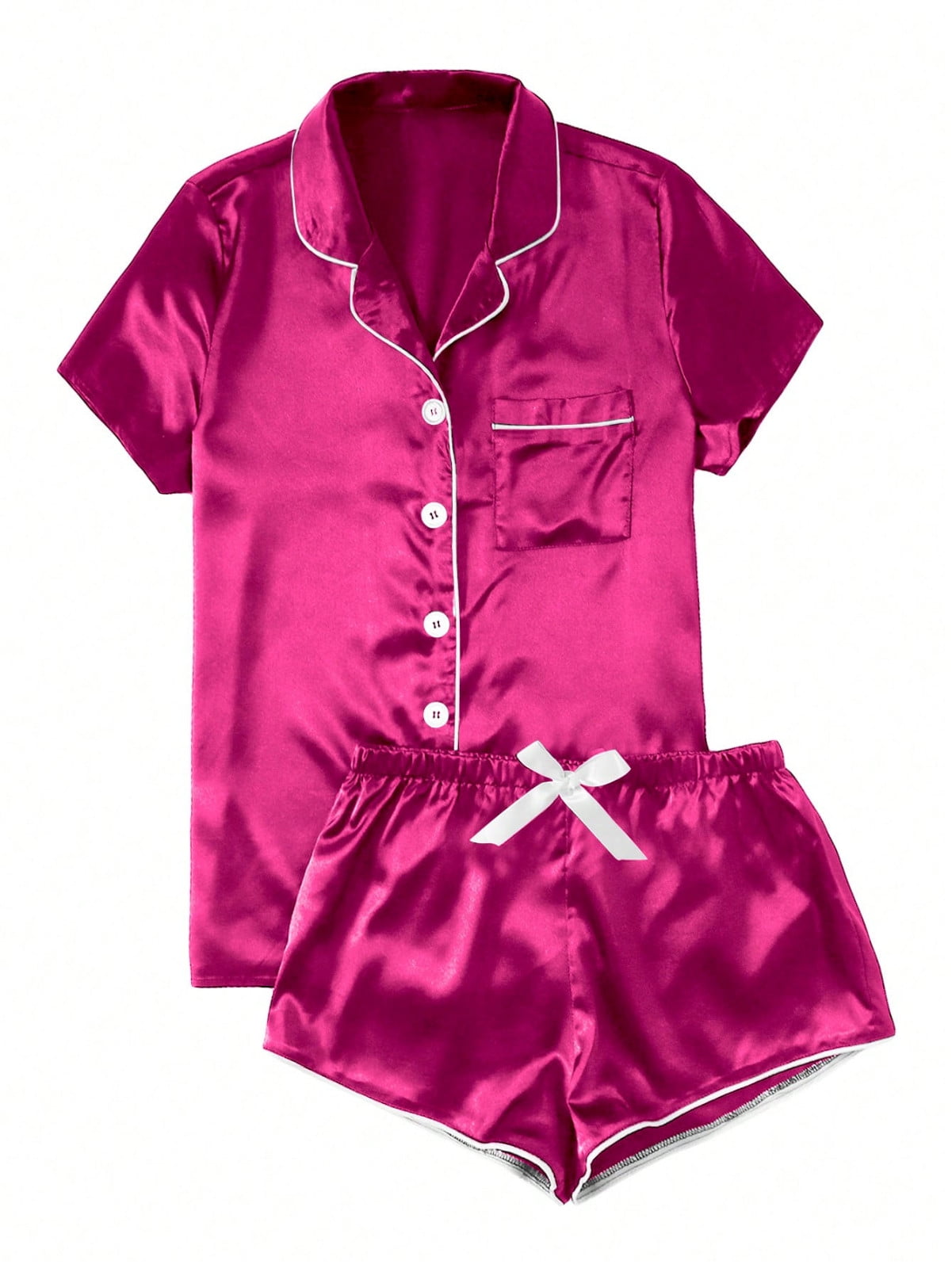 Diufon Womens 2 Piece Pajama Outfits Short Sleeve Button down Shirts ...