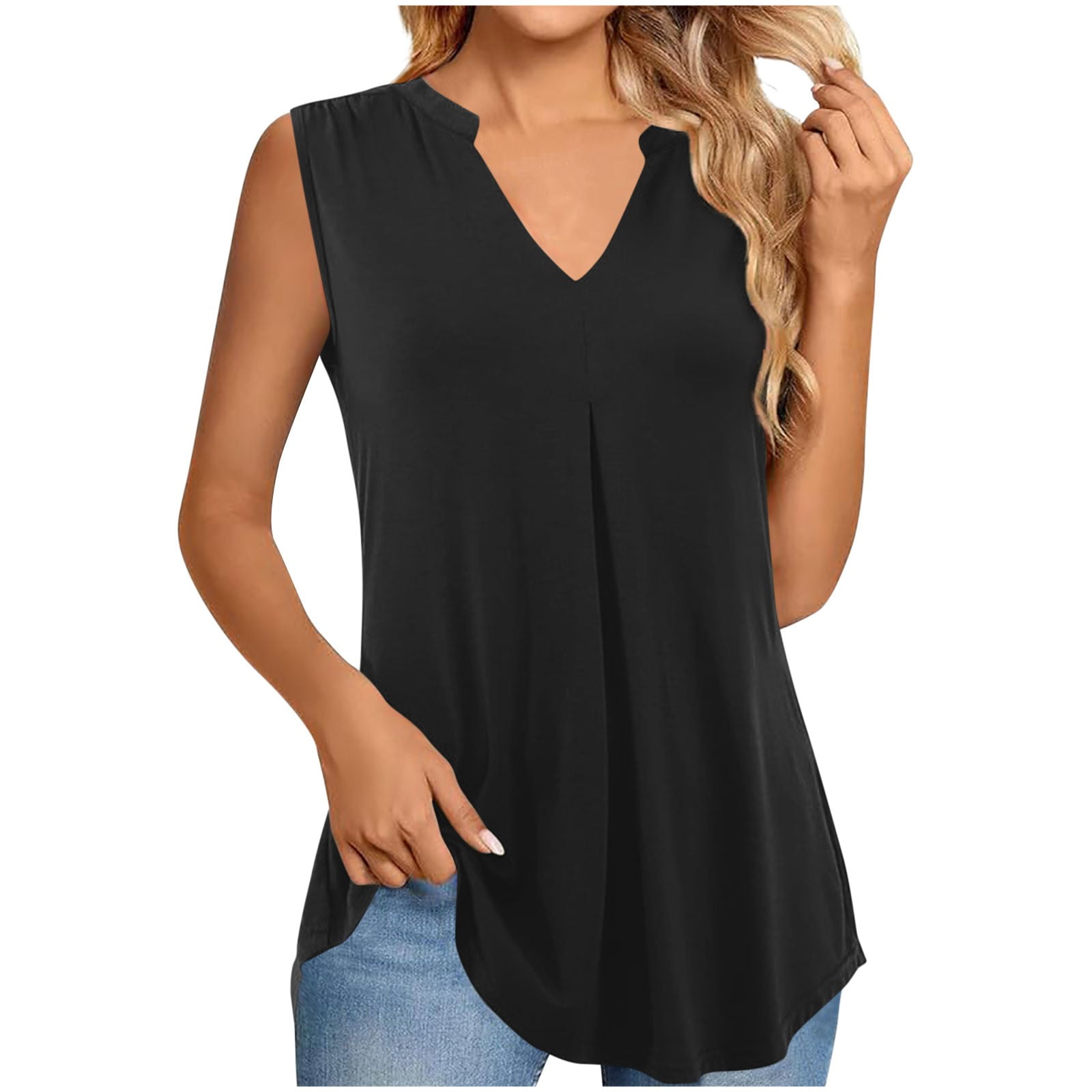 Diufon Womens Dressy Tank Tops Summer Sleeveless Basic Top Soft ...