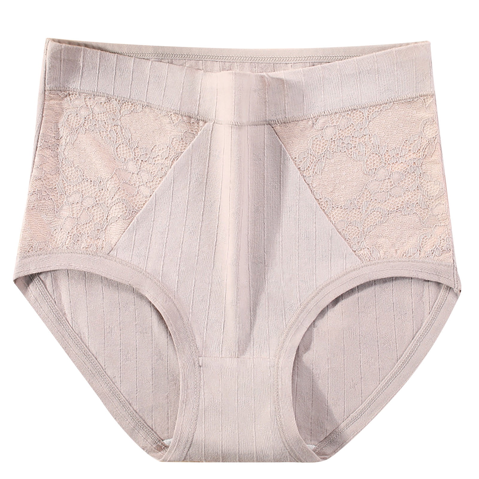 Diufon Womens Plus Size Lace Underwear High Waisted Briefs Solid Color ...