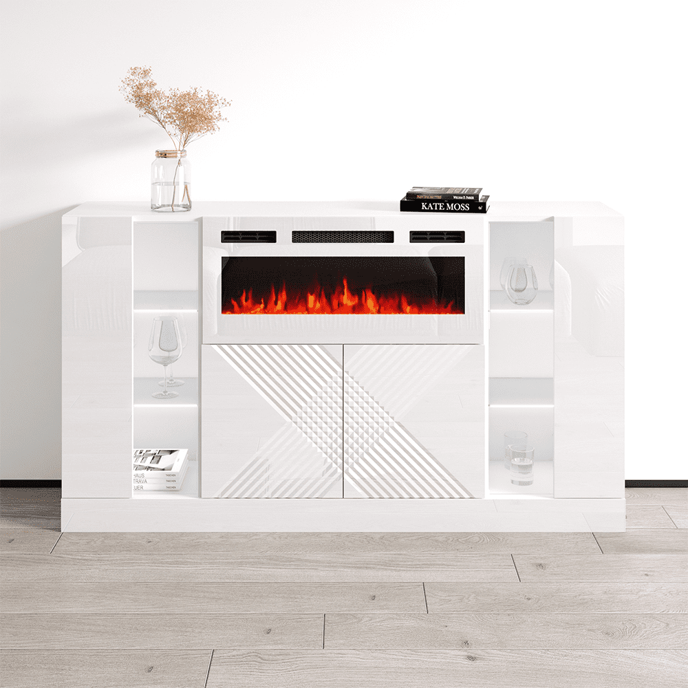 Diuna WH-EF Fireplace Sideboard - Walmart.com