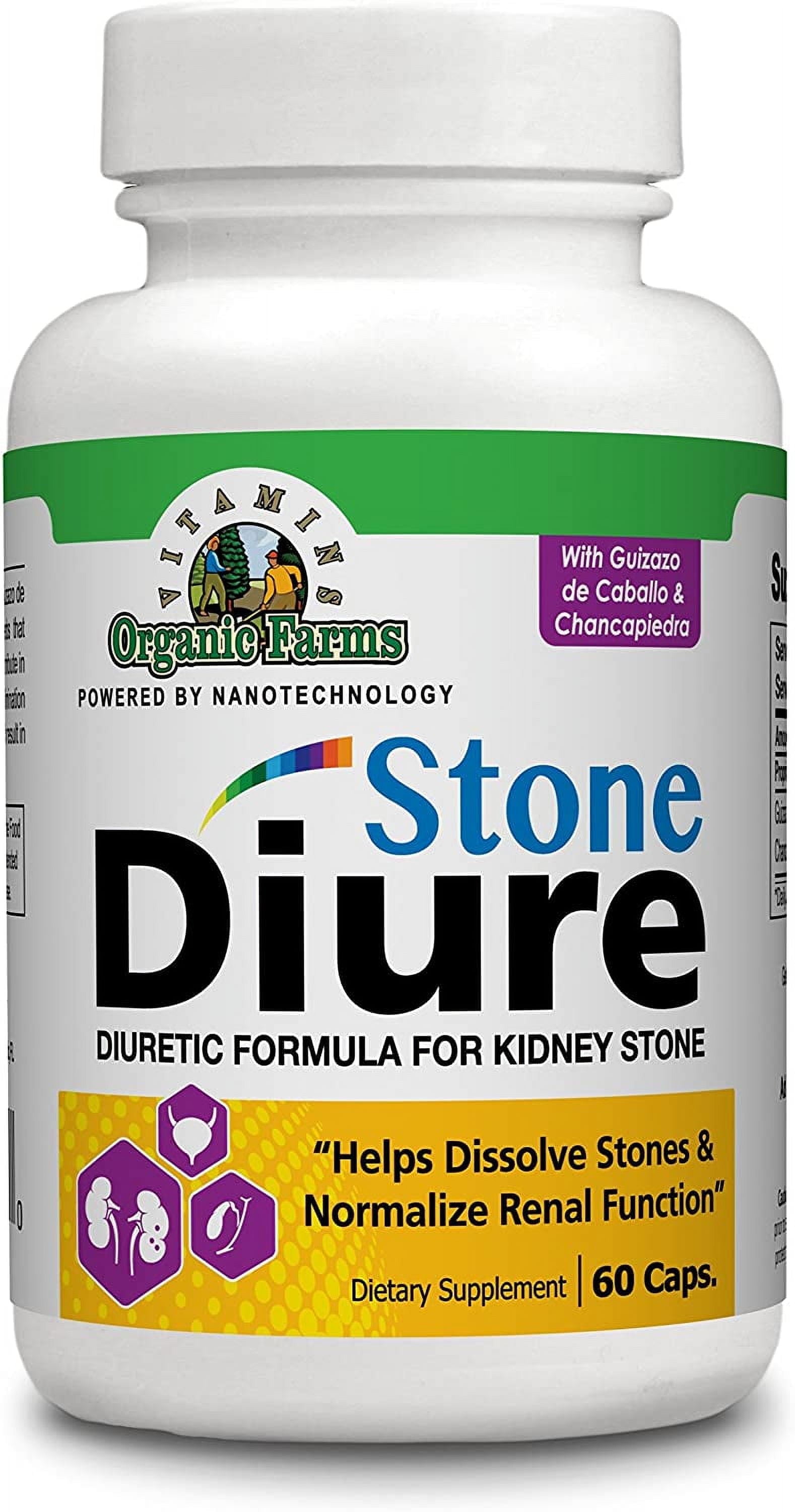 Diure Stone - 60 Caps - Diuretic Formula - 100% Natural - Dietary ...