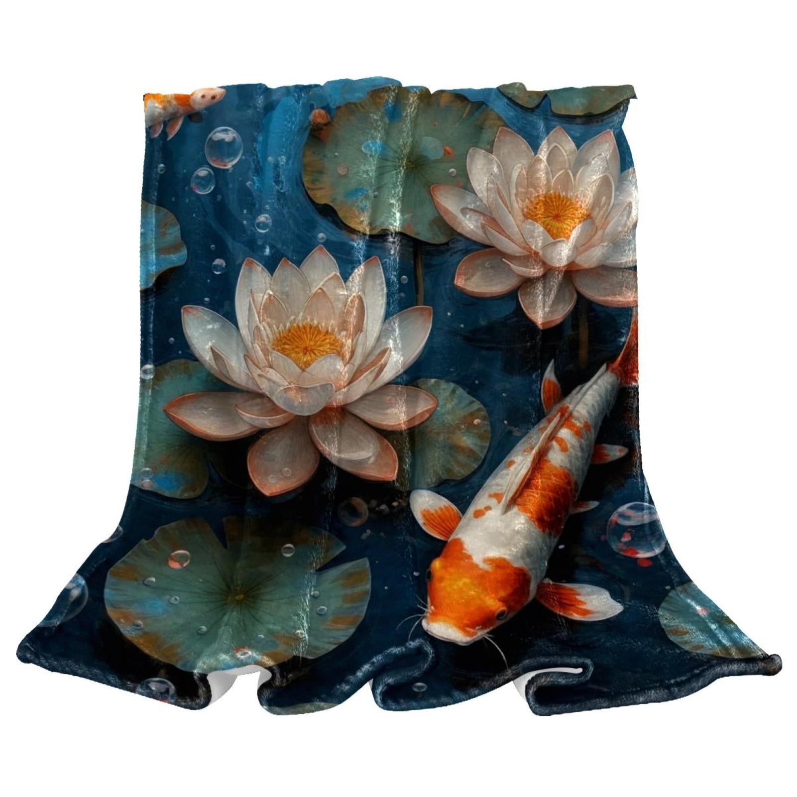 Diusye Large Lotus Pond Bubble Goldfish Blanket Sofa Bed All Season ...