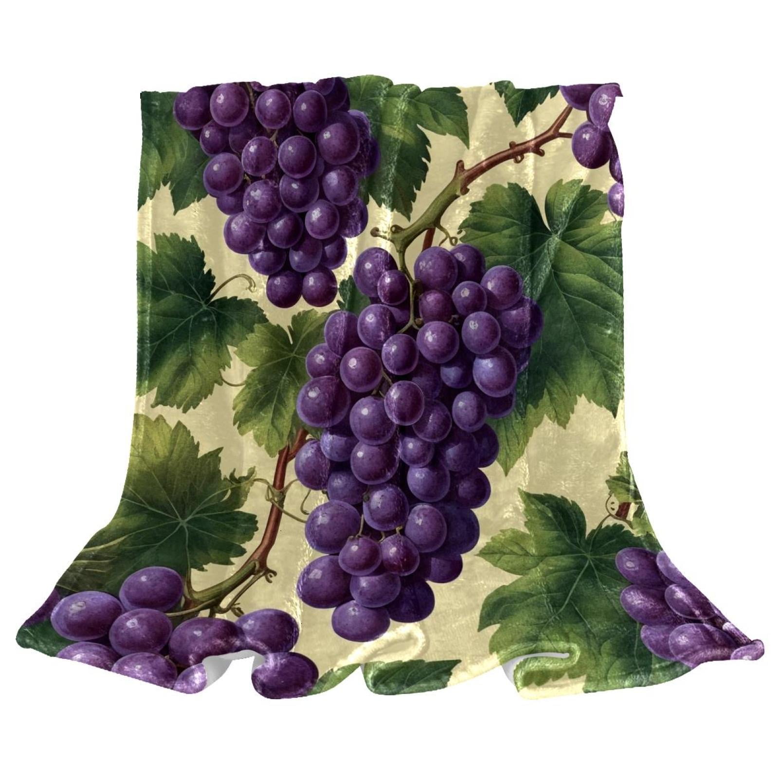 Diusye Large Purple Grape Leaves Green Blanket Sofa Bed All Season ...