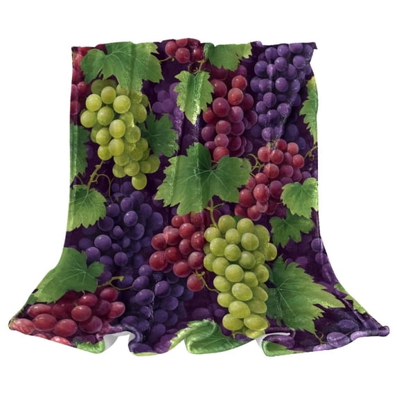 Diusye Large Purple Green Grapevine Blanket Sofa Bed All Season Fuzzy ...
