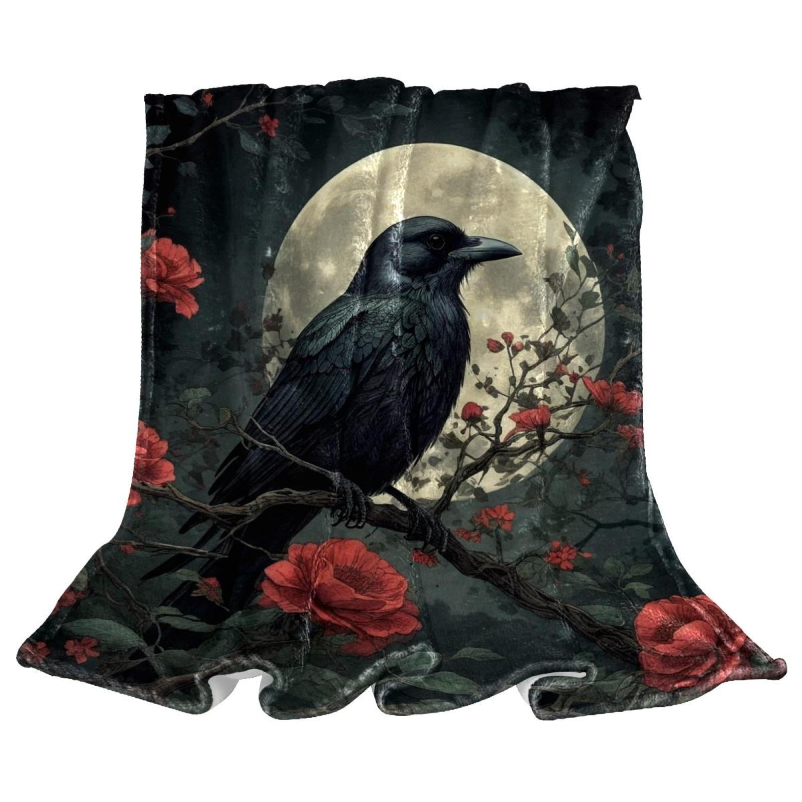 Diusye Large Red Lily Crow Nightlight Blanket Sofa Bed All Season Fuzzy ...