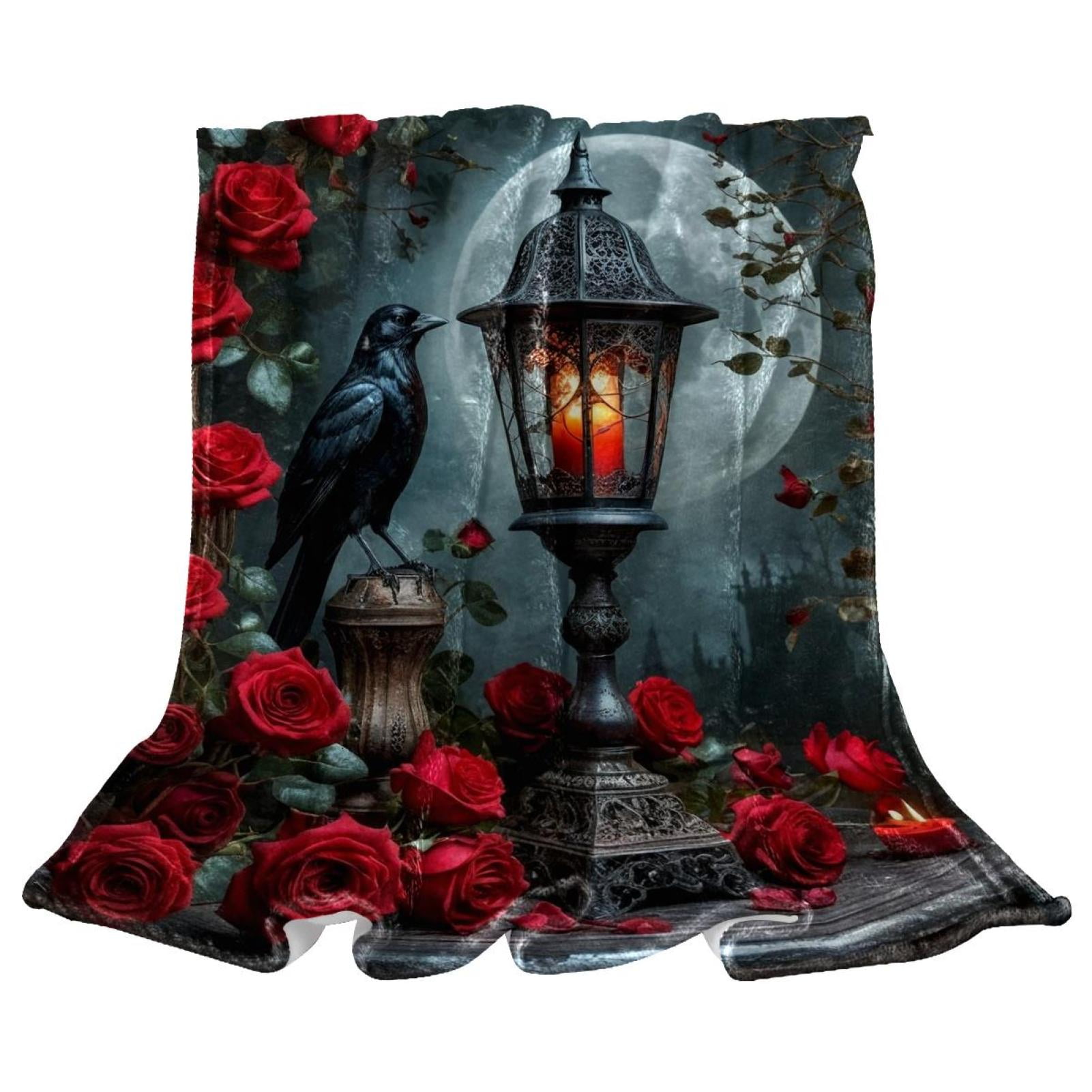 Diusye Large Red Rose Lighthouse Crow Blanket Sofa Bed All Season Fuzzy ...