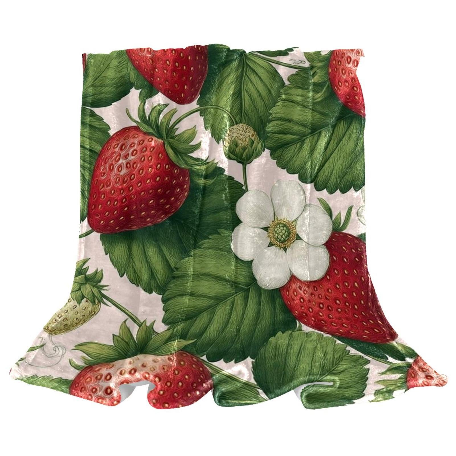 Diusye Large Strawberry Small White Flowers Blanket Sofa Bed All Season ...