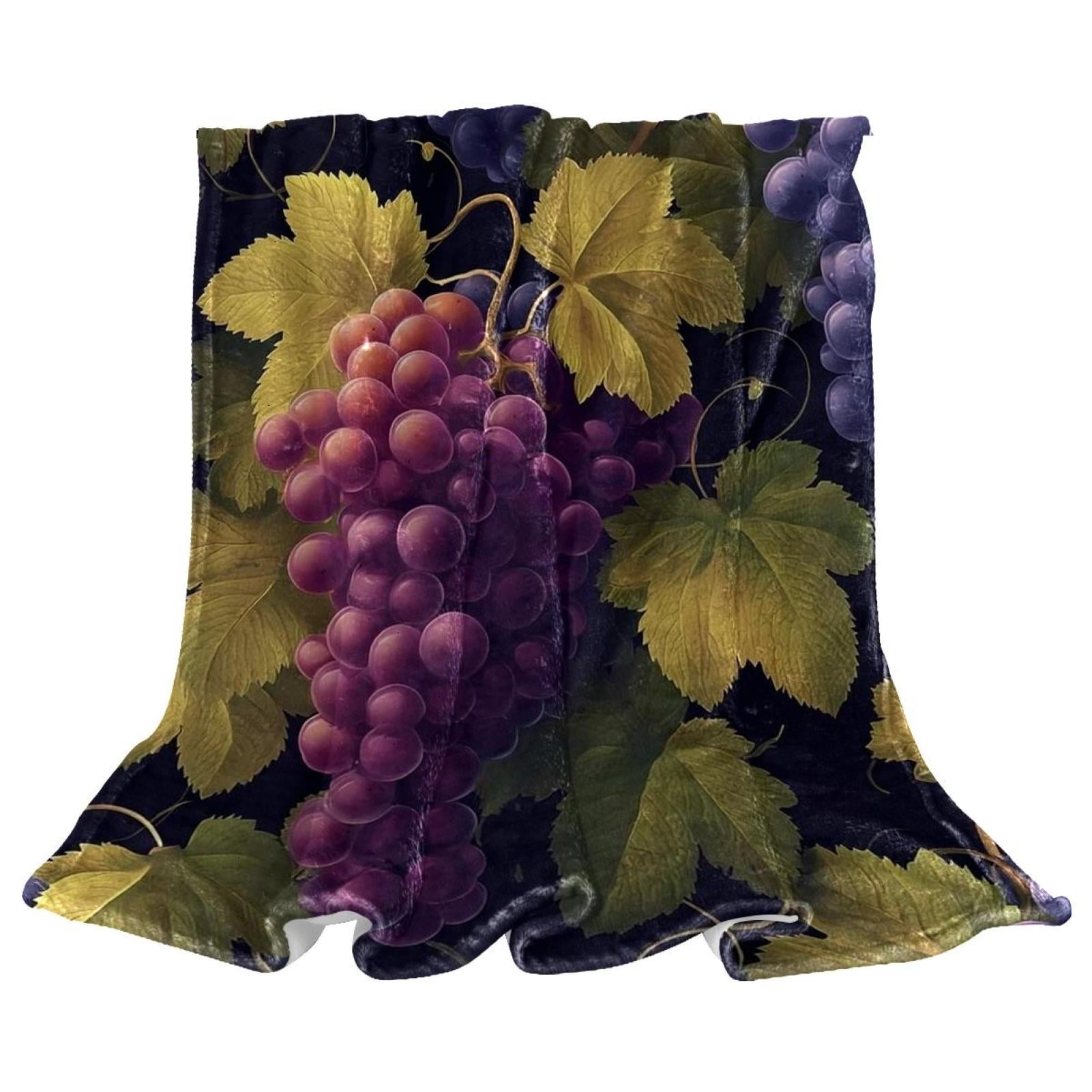 Diusye Large Withered Leaf Grape Blanket Sofa Bed All Season Fuzzy ...