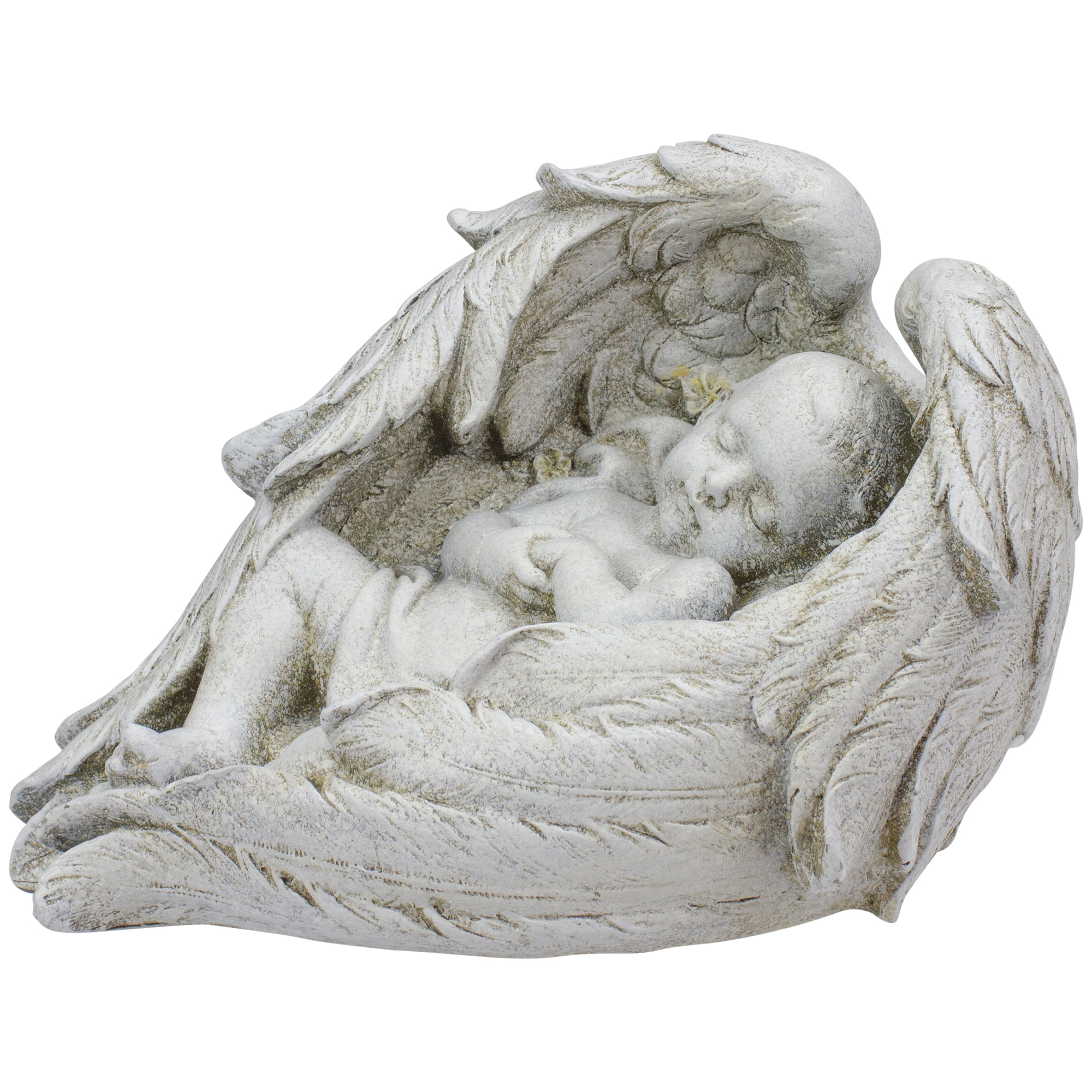 Diva At Home 10-Inch Sleeping Angel Baby with Wings Outdoor Garden ...