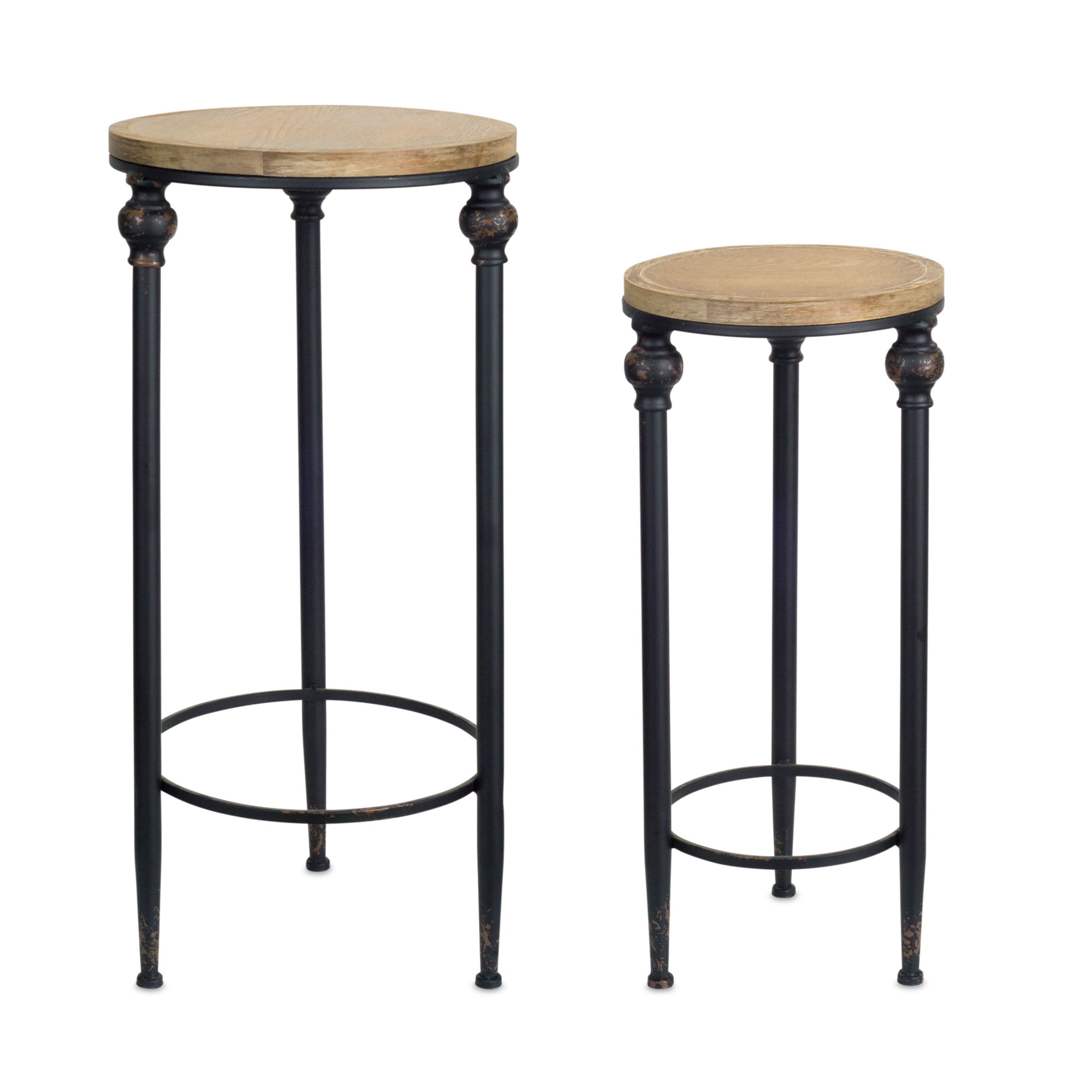 Diva At Home Set of 2 Metal and Wood Tall Tables 26.75” - Walmart.com