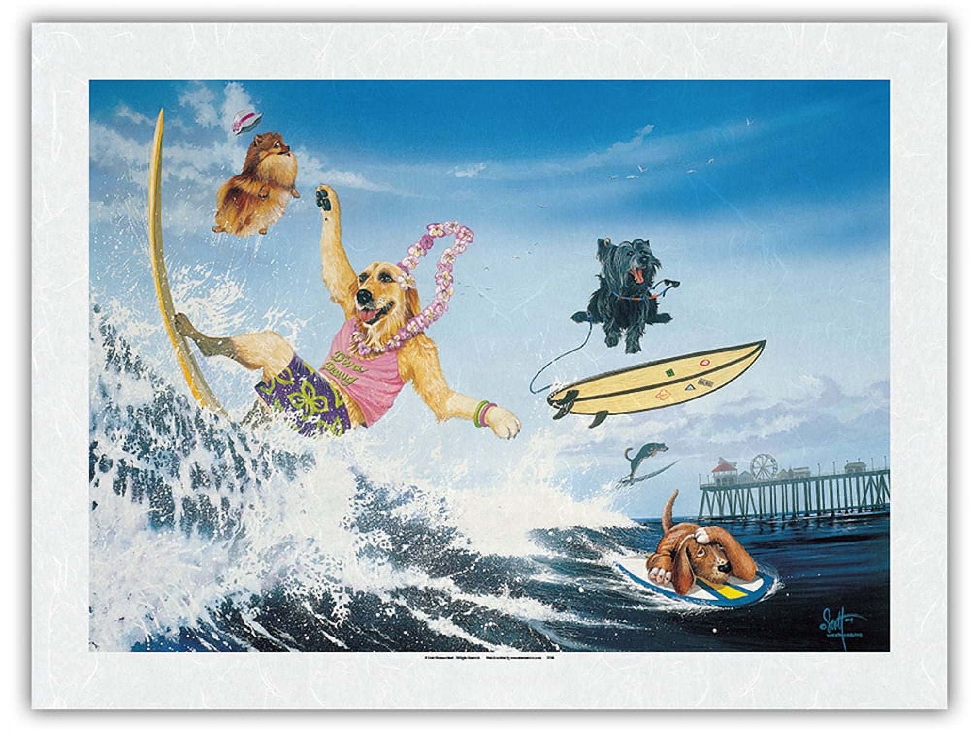 Diva Dawg - Surfing Dogs - From an Original Color Painting by Scott ...