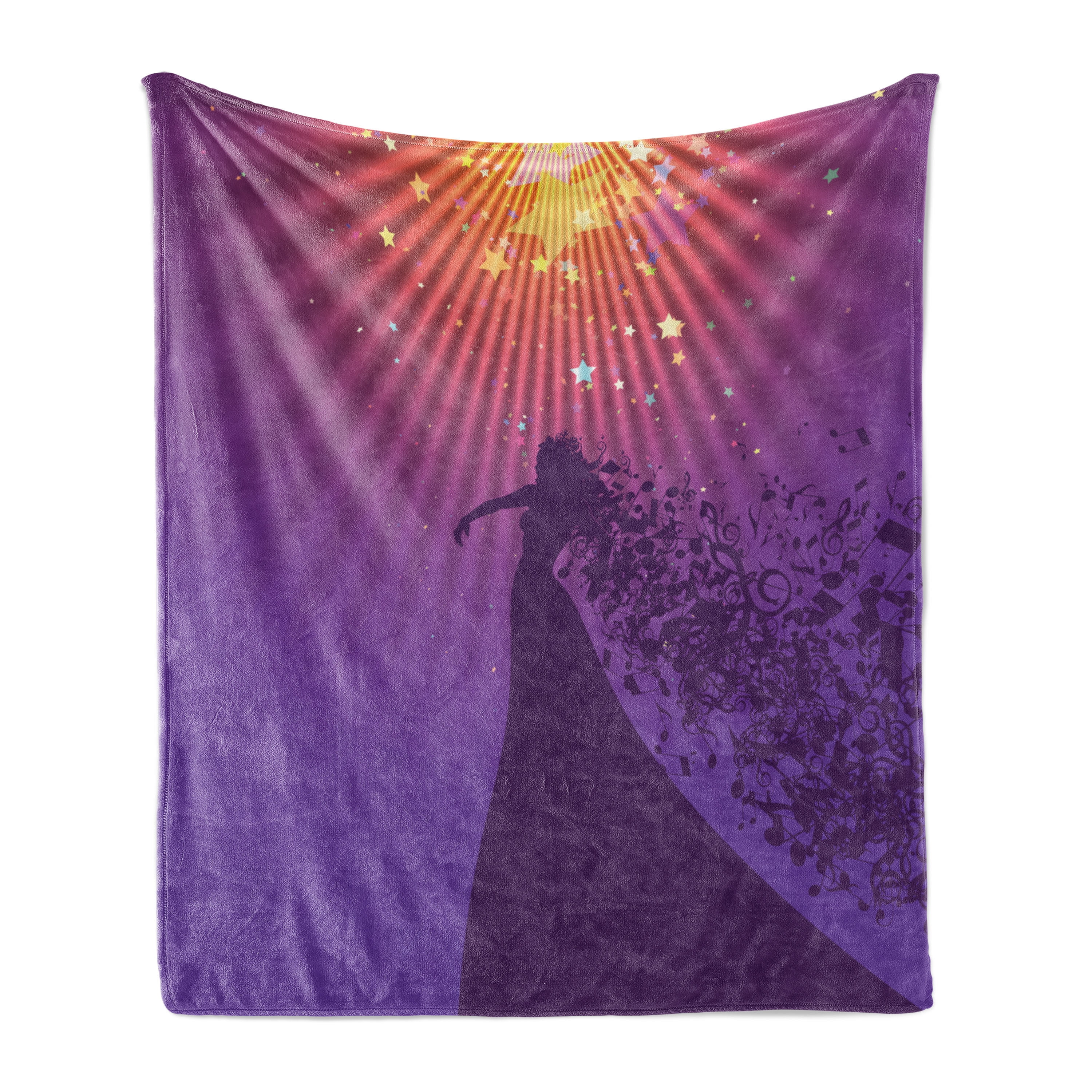 Diva Soft Flannel Fleece Throw Blanket, Silhouette of Woman Opera ...