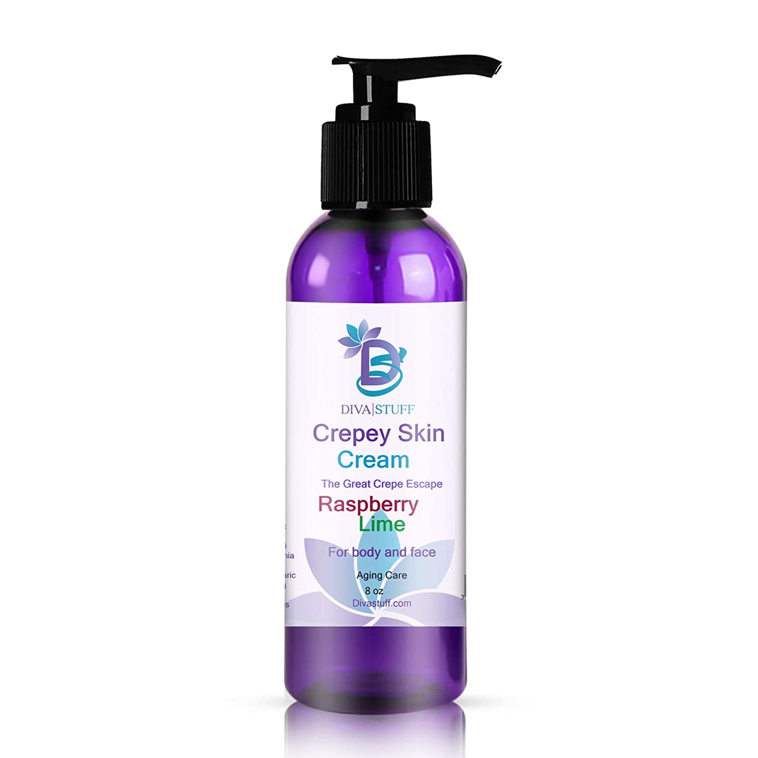 Diva Stuff Crepey Skin Cream Raspberry Lime, Face & Body Lotion (8 oz ...