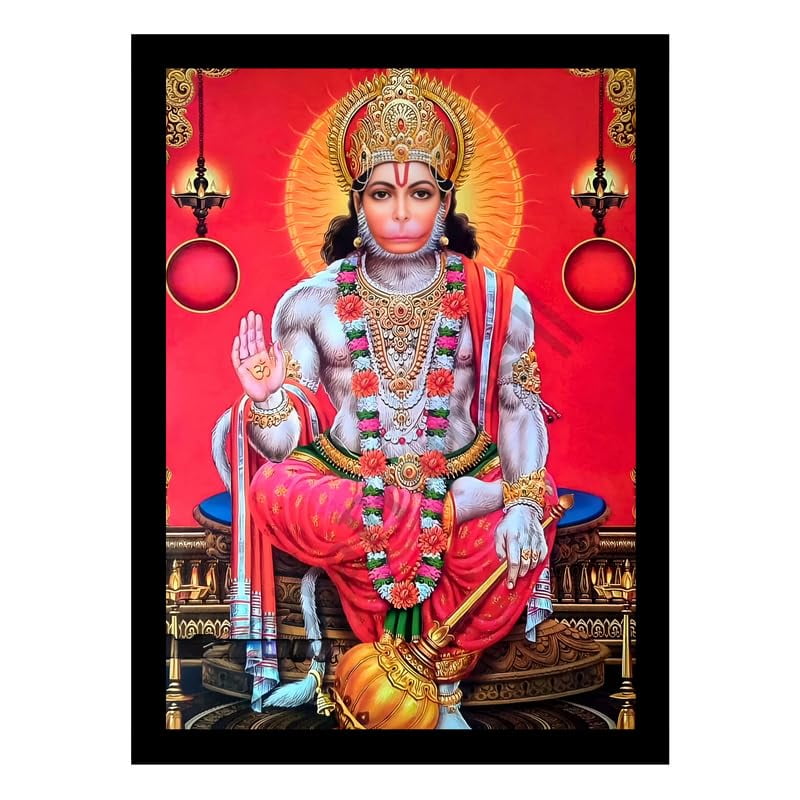DivaFrames Bajrangbali Photo with Frame Hanuman Ji Wall Painting Jai ...