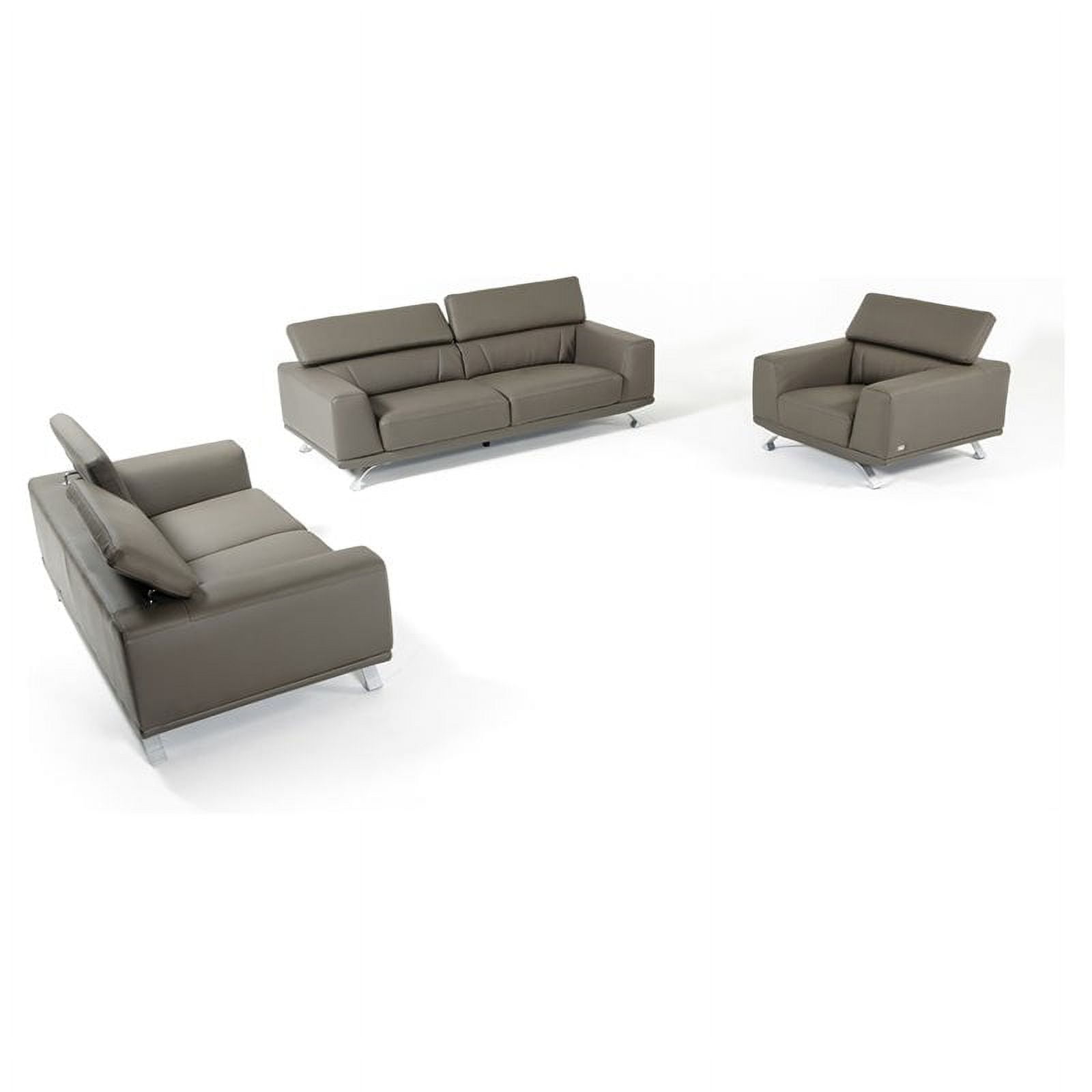Divani Casa Brustle Modern Eco Leather & Metal Upholstered Sofa Set in ...